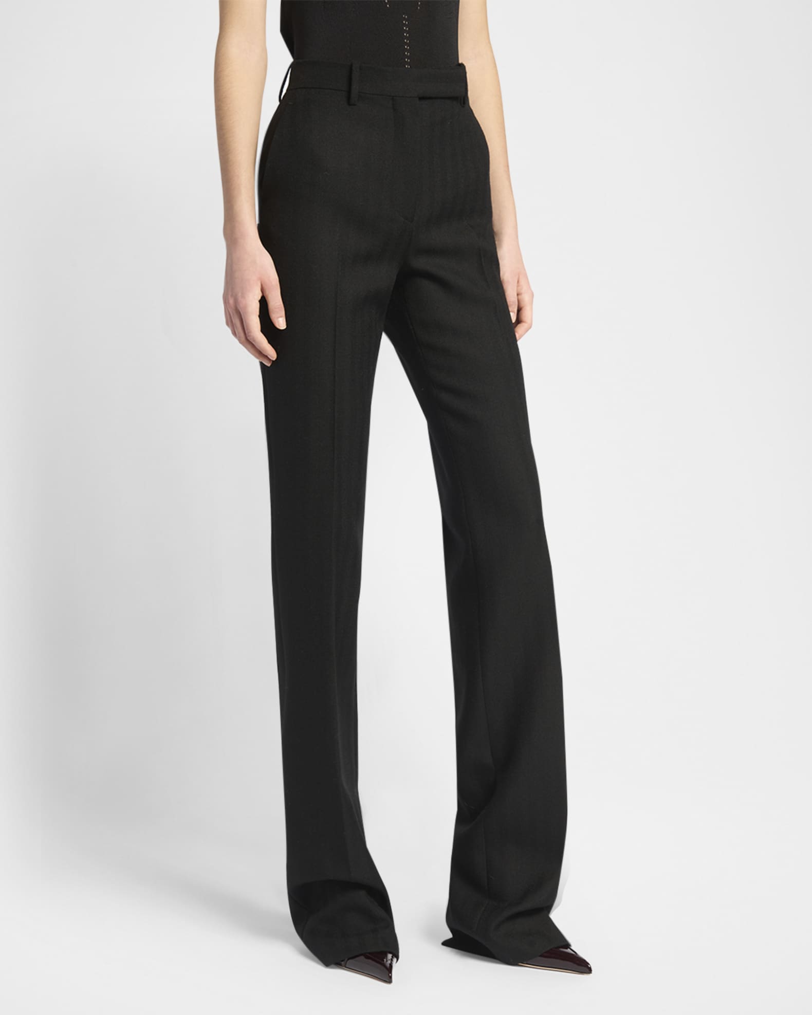 TOM FORD Herringbone Straight-Leg Trousers | Neiman Marcus