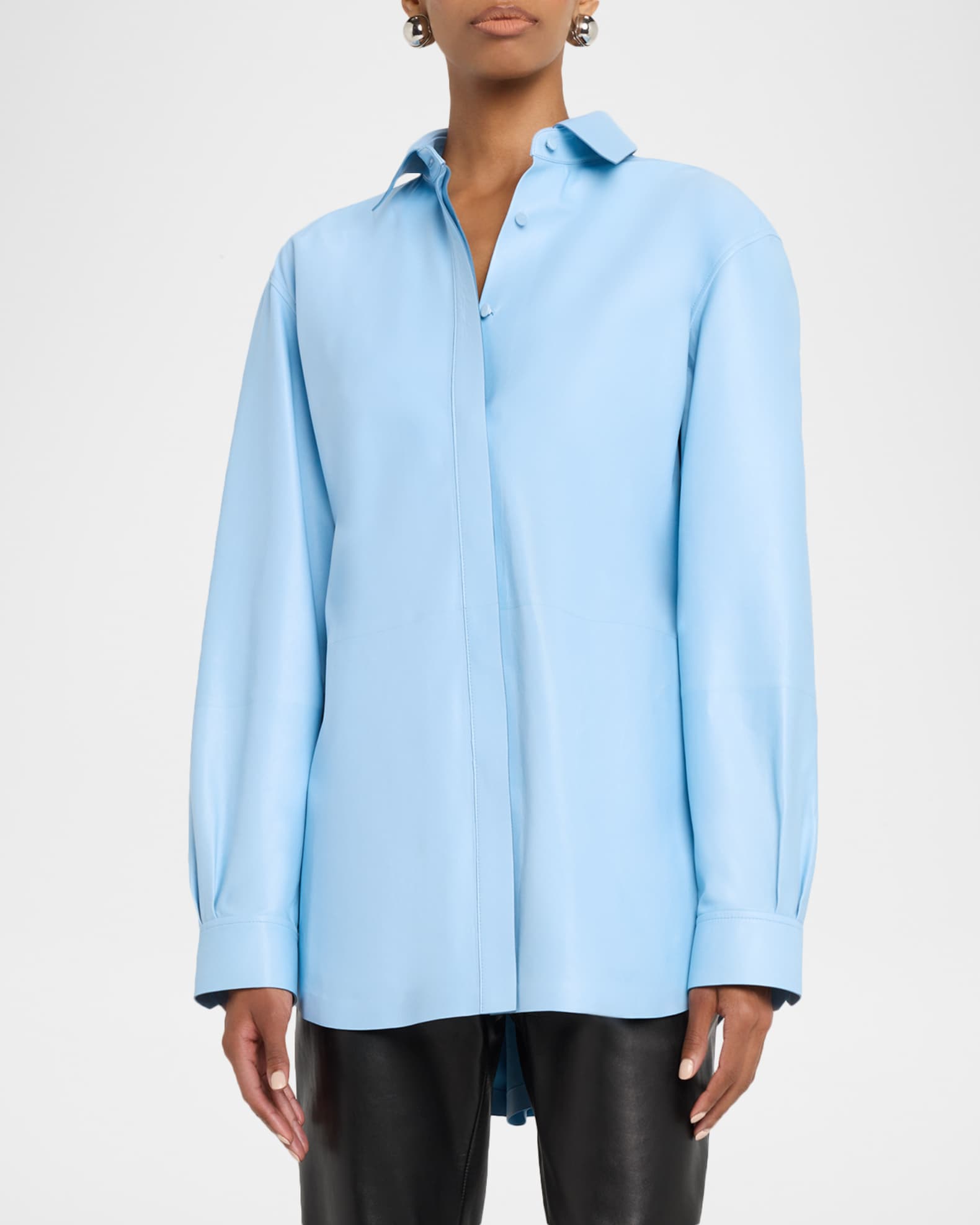 TOM FORD Leather Shirt Jacket | Neiman Marcus