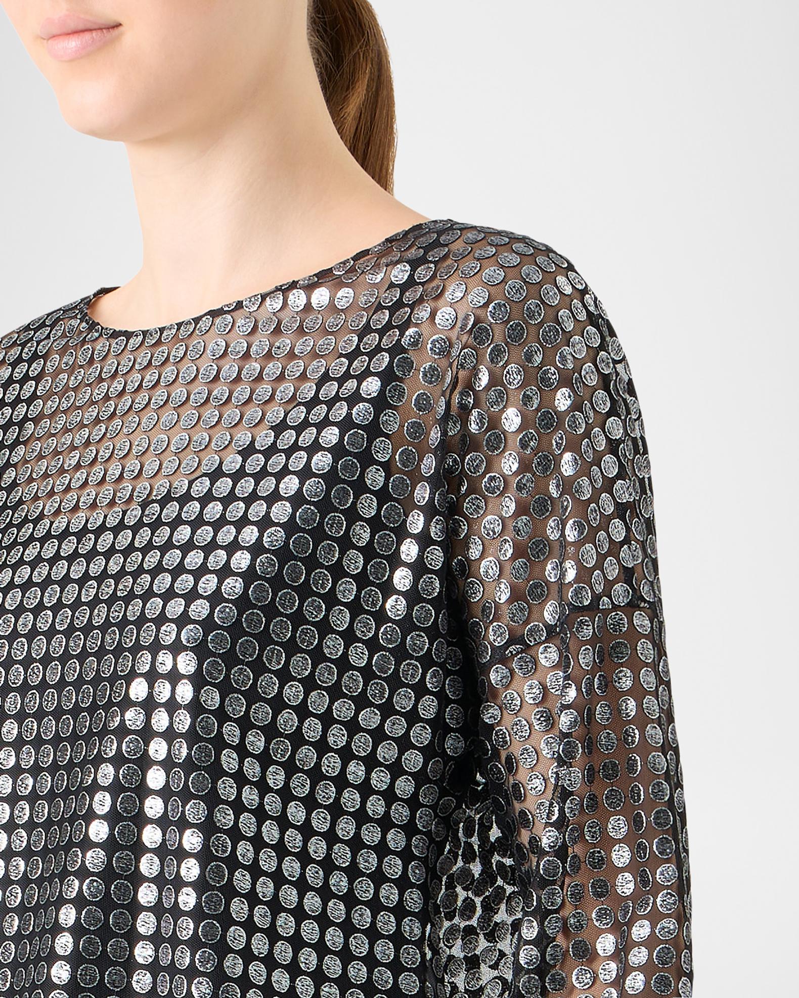 Akris punto Metallic Dot Long-Sleeve Blouse | Neiman Marcus