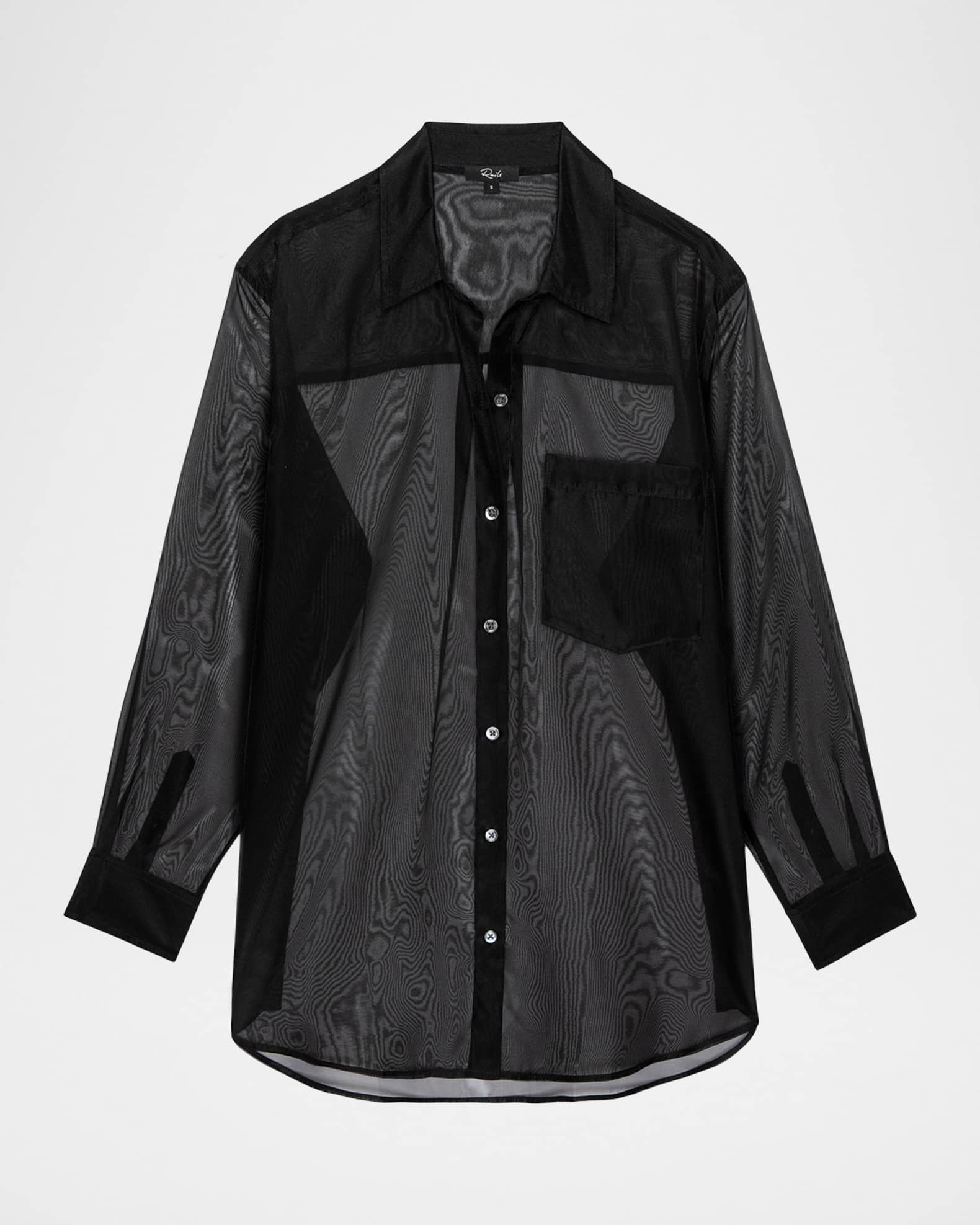 black sheer button up
