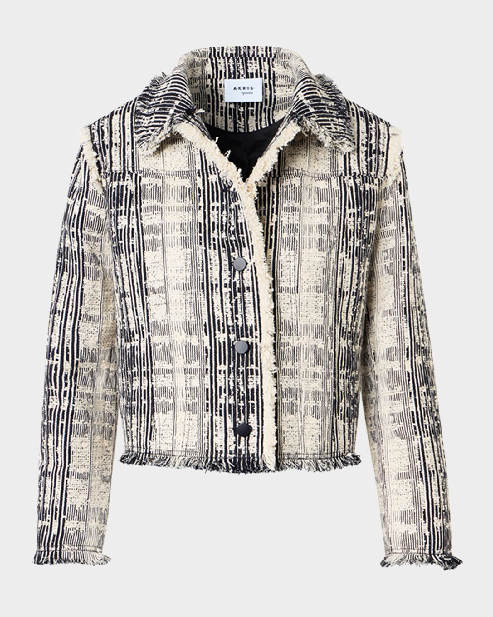 Akris punto Textured Raw Cotton Denim Jacket | Neiman Marcus