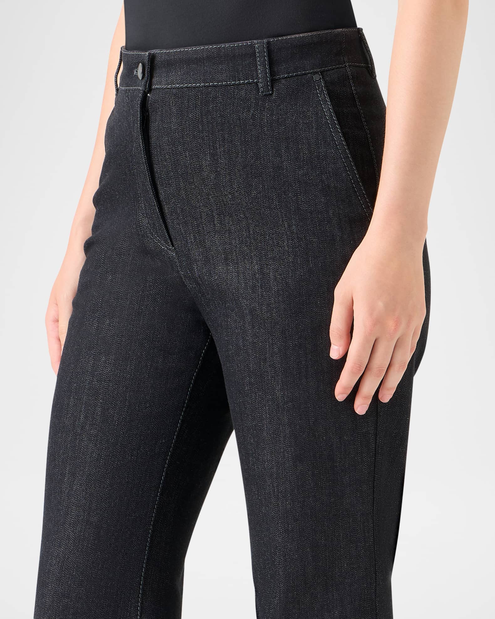 Akris punto Cecily Bootcut Crop Denim Pants | Neiman Marcus
