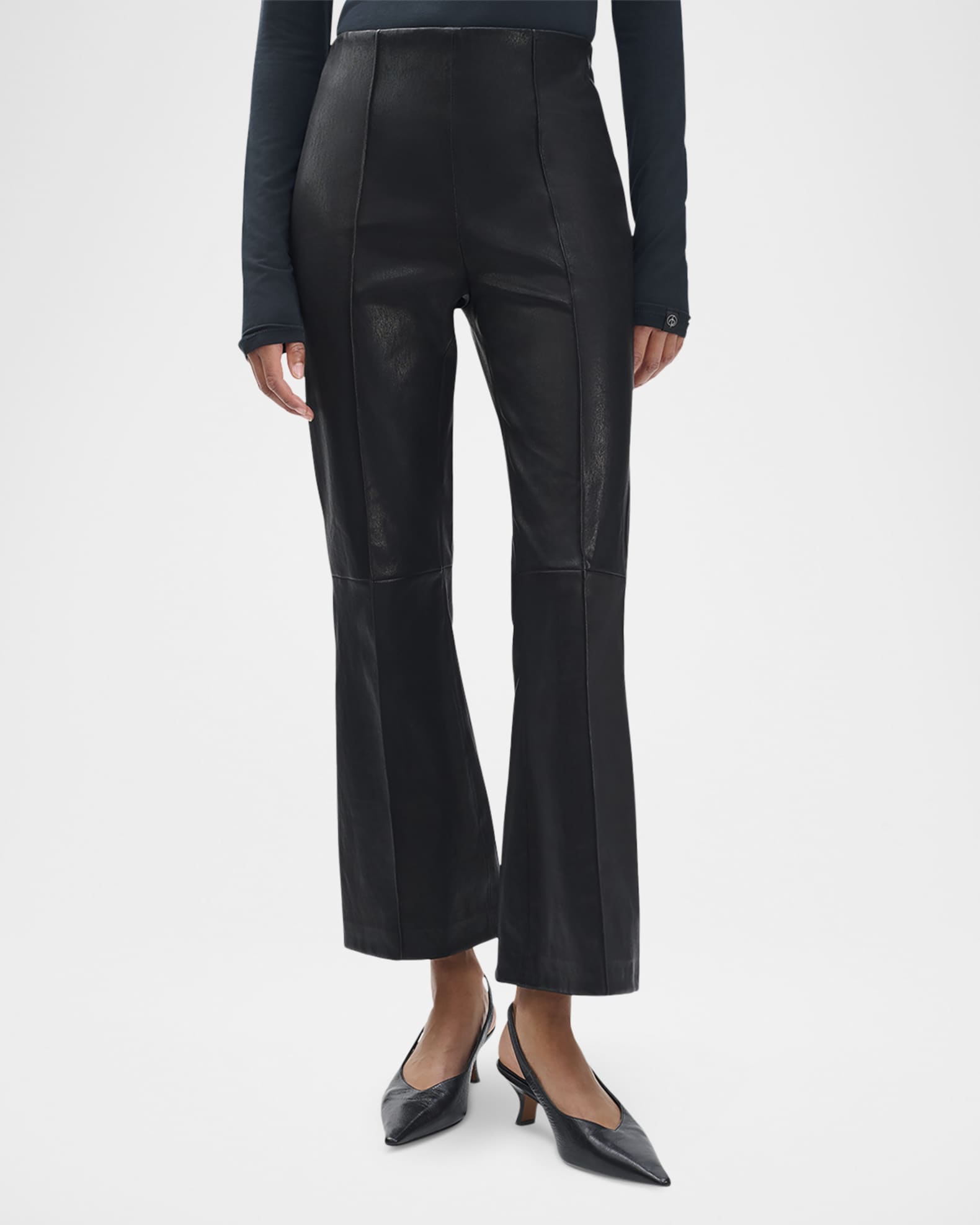 Rag & Bone Irina Kick-Flare Leather Pants | Neiman Marcus
