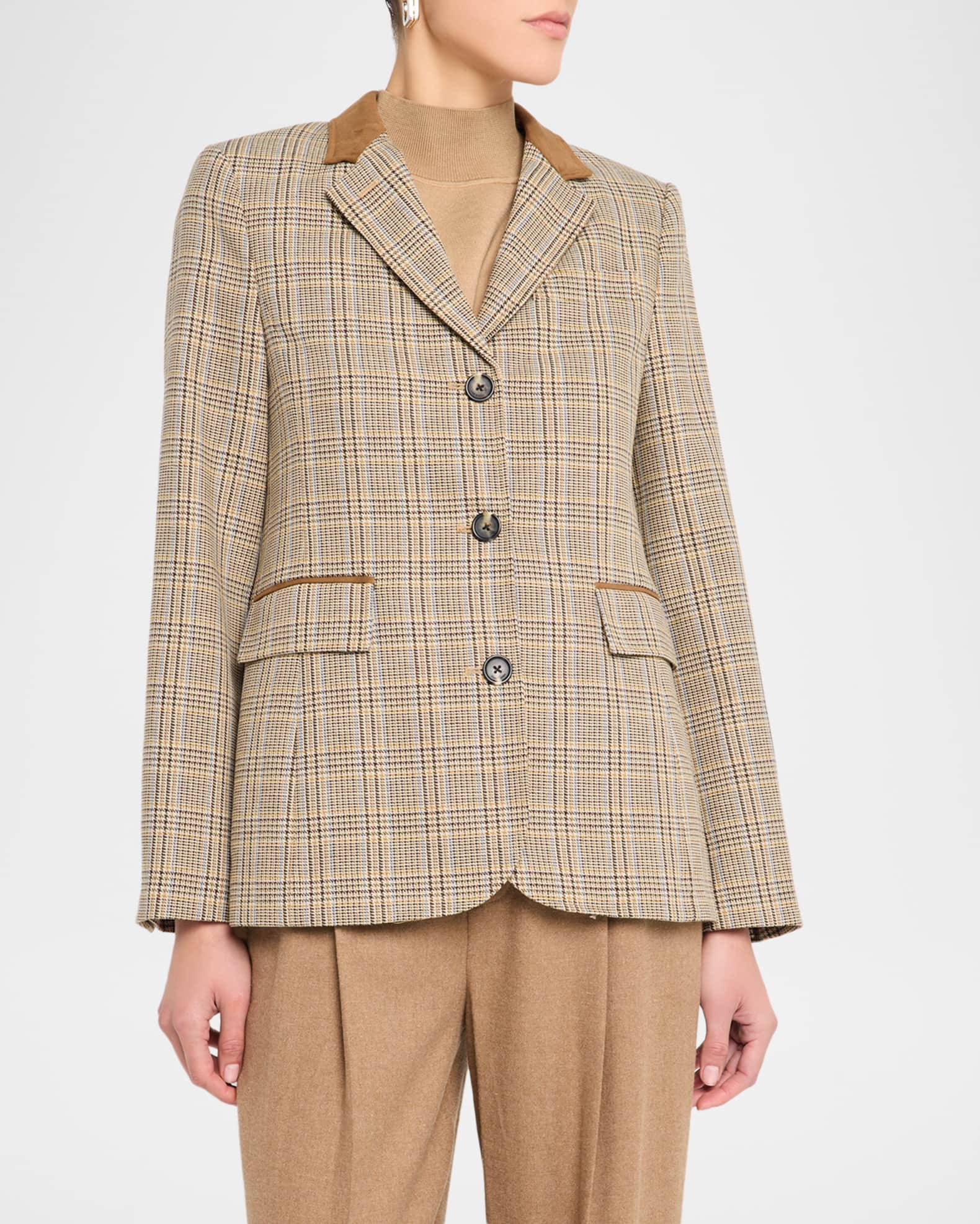 Rag & Bone Evia Houndstooth Plaid Blazer | Neiman Marcus