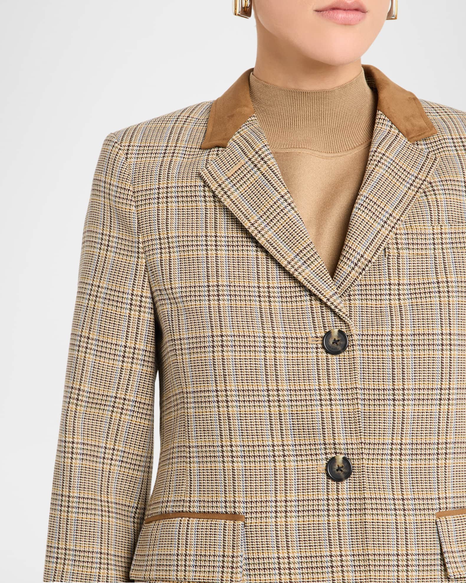 Rag & Bone Evia Houndstooth Plaid Blazer | Neiman Marcus