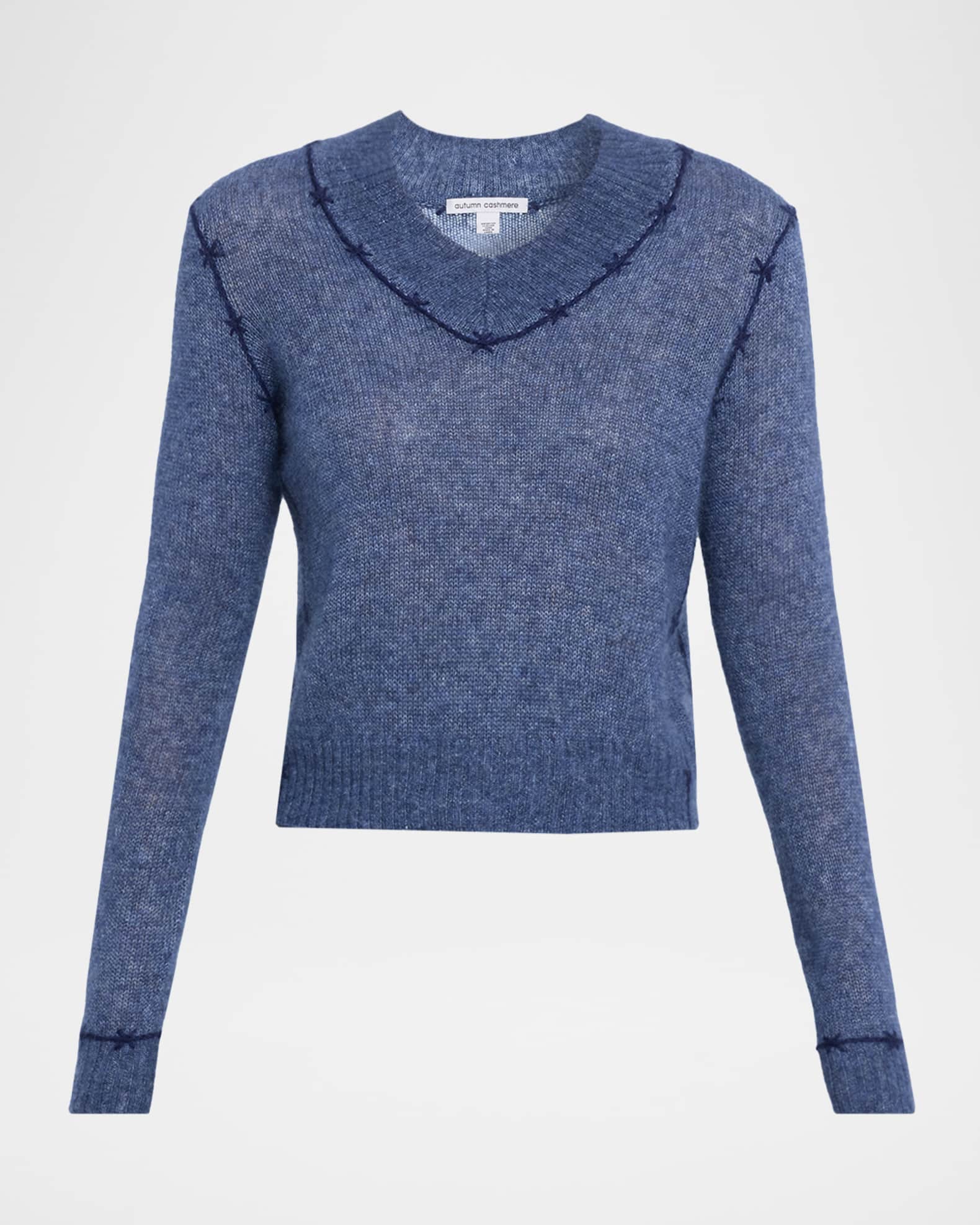 Autumn Cashmere Embroidered Cashmere-Silk Sweater | Neiman Marcus
