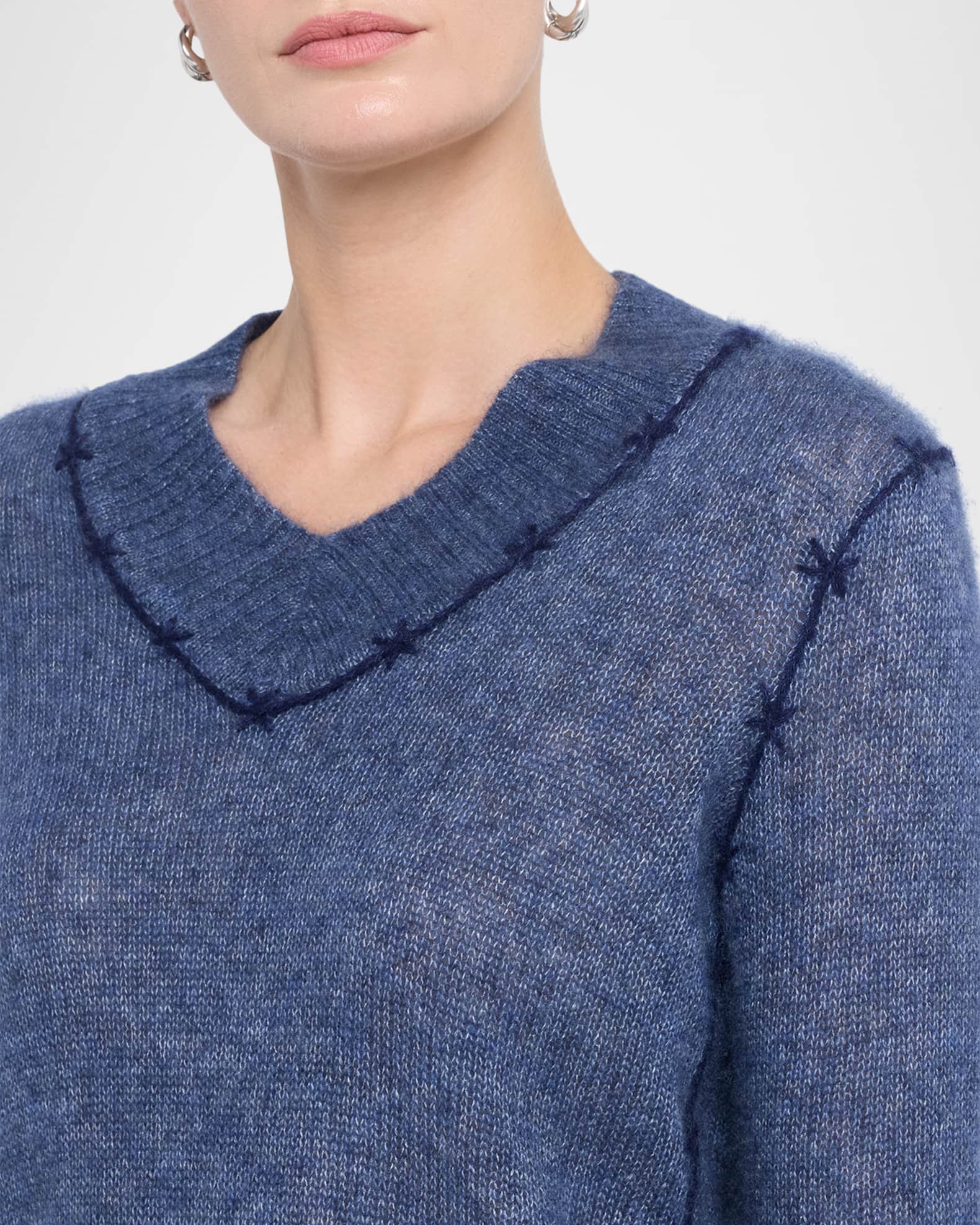 Autumn Cashmere Embroidered Cashmere-Silk Sweater | Neiman Marcus