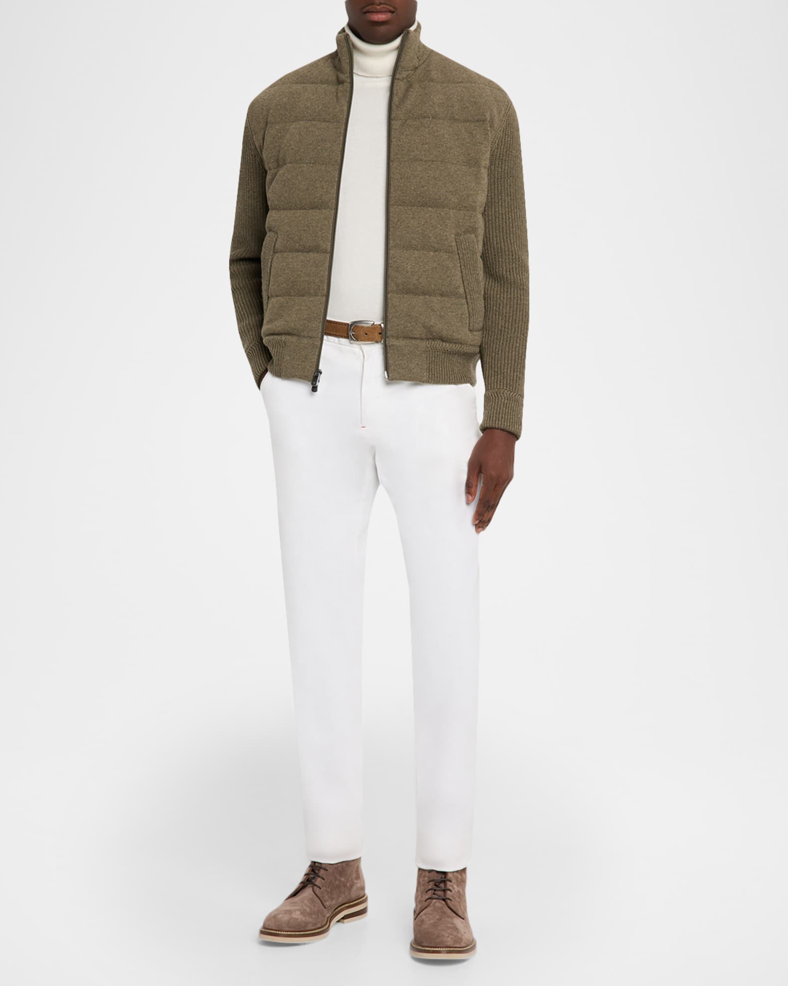 Ralph Lauren Purple Label Men's Cashmere-Blend Hybrid Down Sweater ...