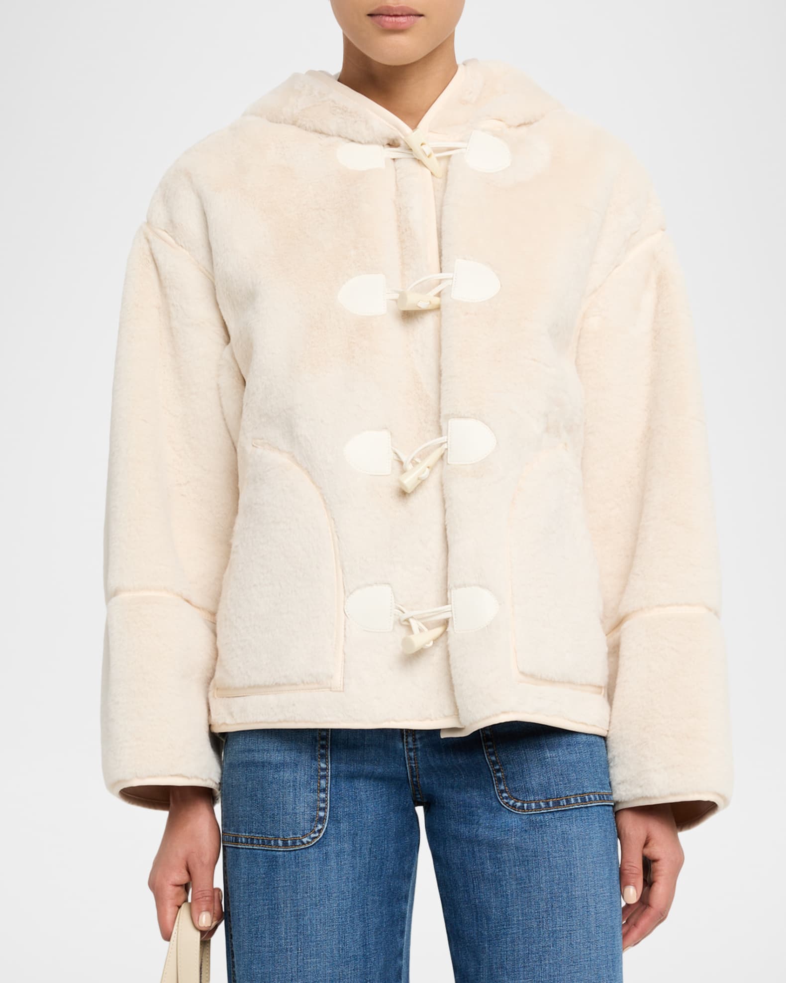Ramy Brook Lucy Hooded Faux Fur Jacket | Neiman Marcus