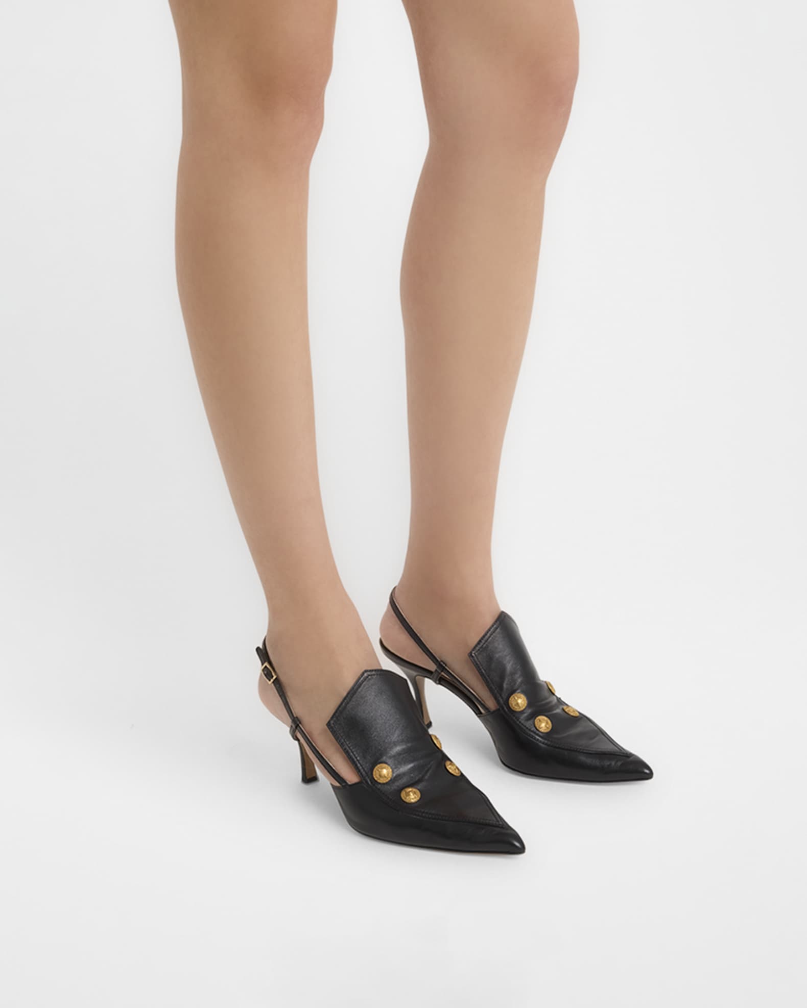 Chloe Agenes Leather Slingback Pumps | Neiman Marcus