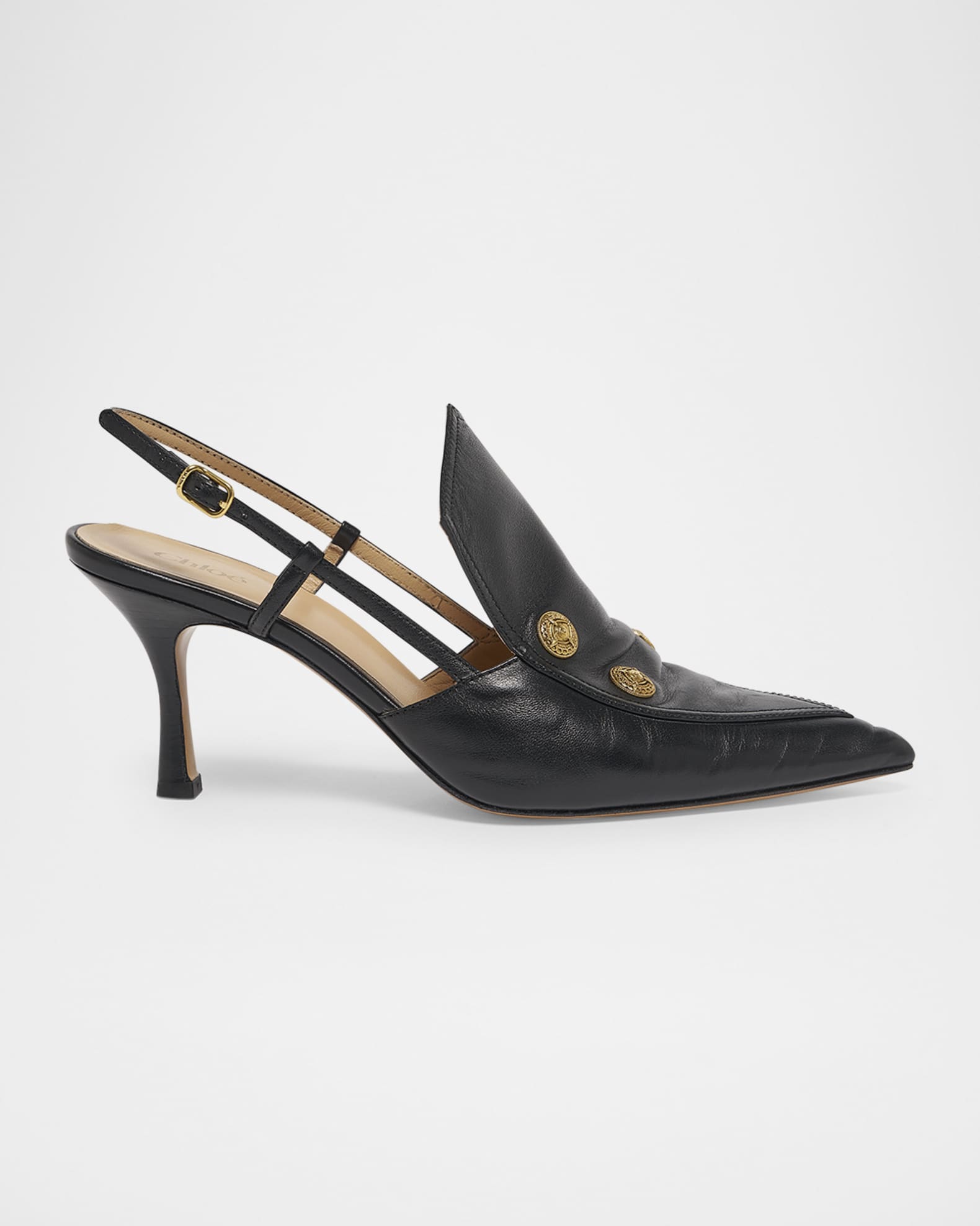 Chloe Agenes Leather Slingback Pumps | Neiman Marcus