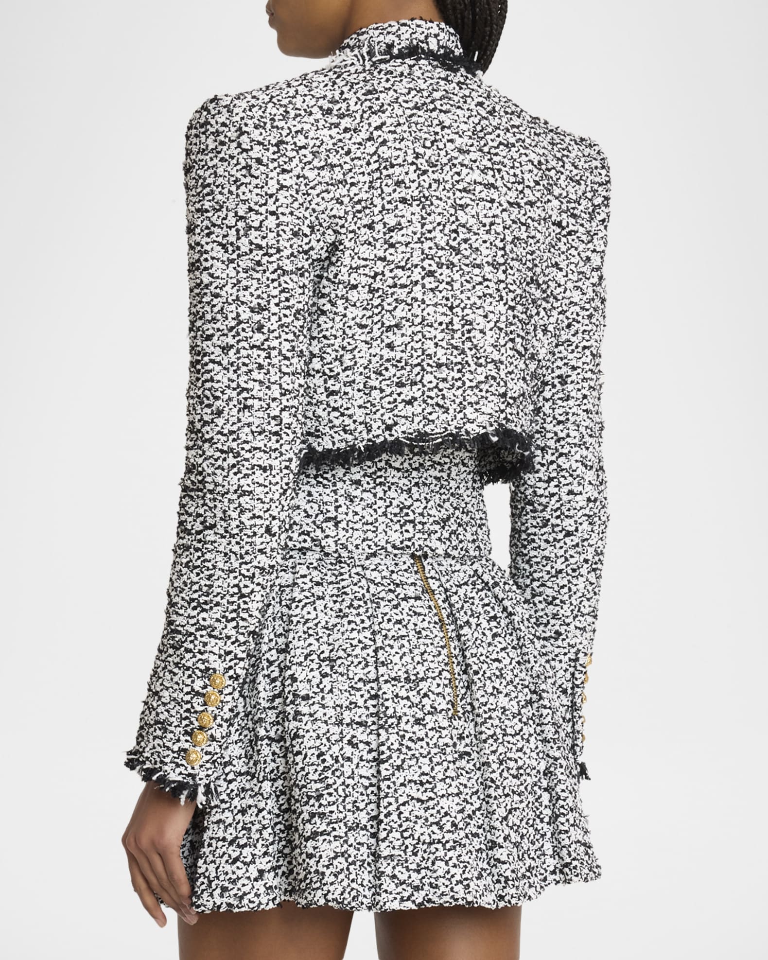 Balmain Cropped Tweed Jacket | Neiman Marcus
