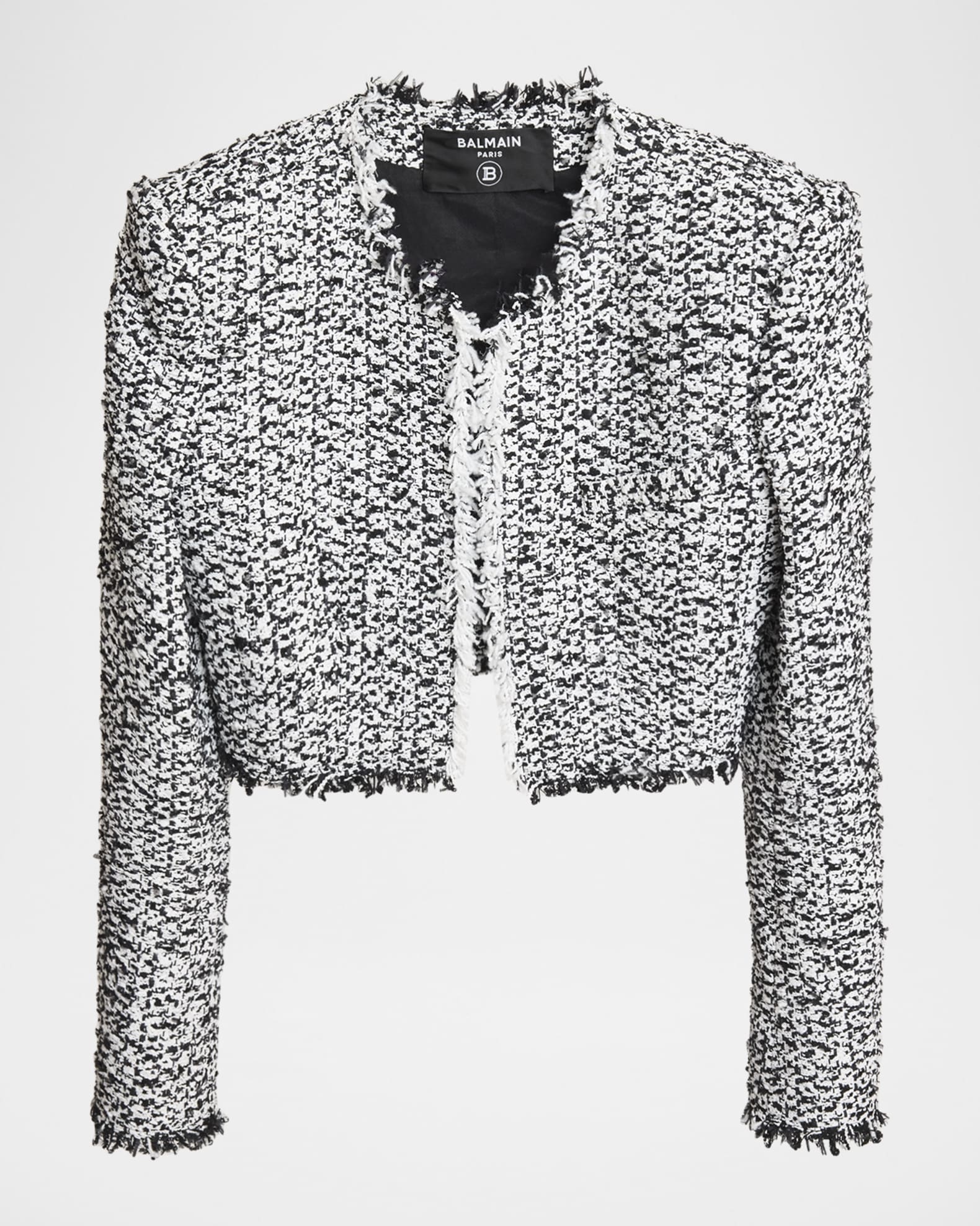 Balmain Cropped Tweed Jacket | Neiman Marcus