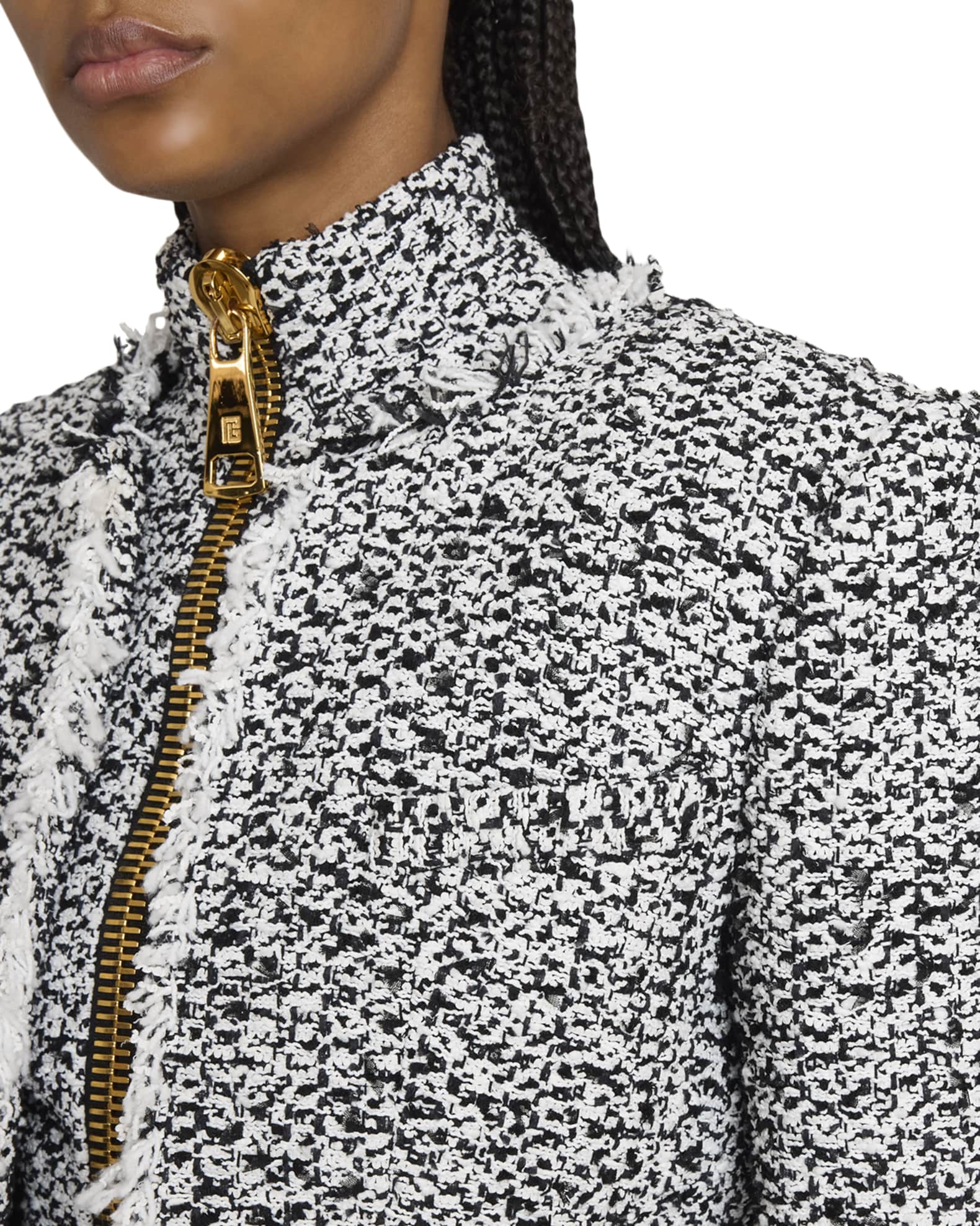 Balmain Cropped Tweed Jacket | Neiman Marcus