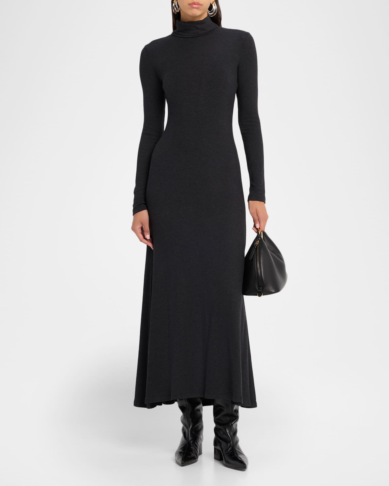 STAUD Vanya Knit Turtleneck Maxi Dress | Neiman Marcus