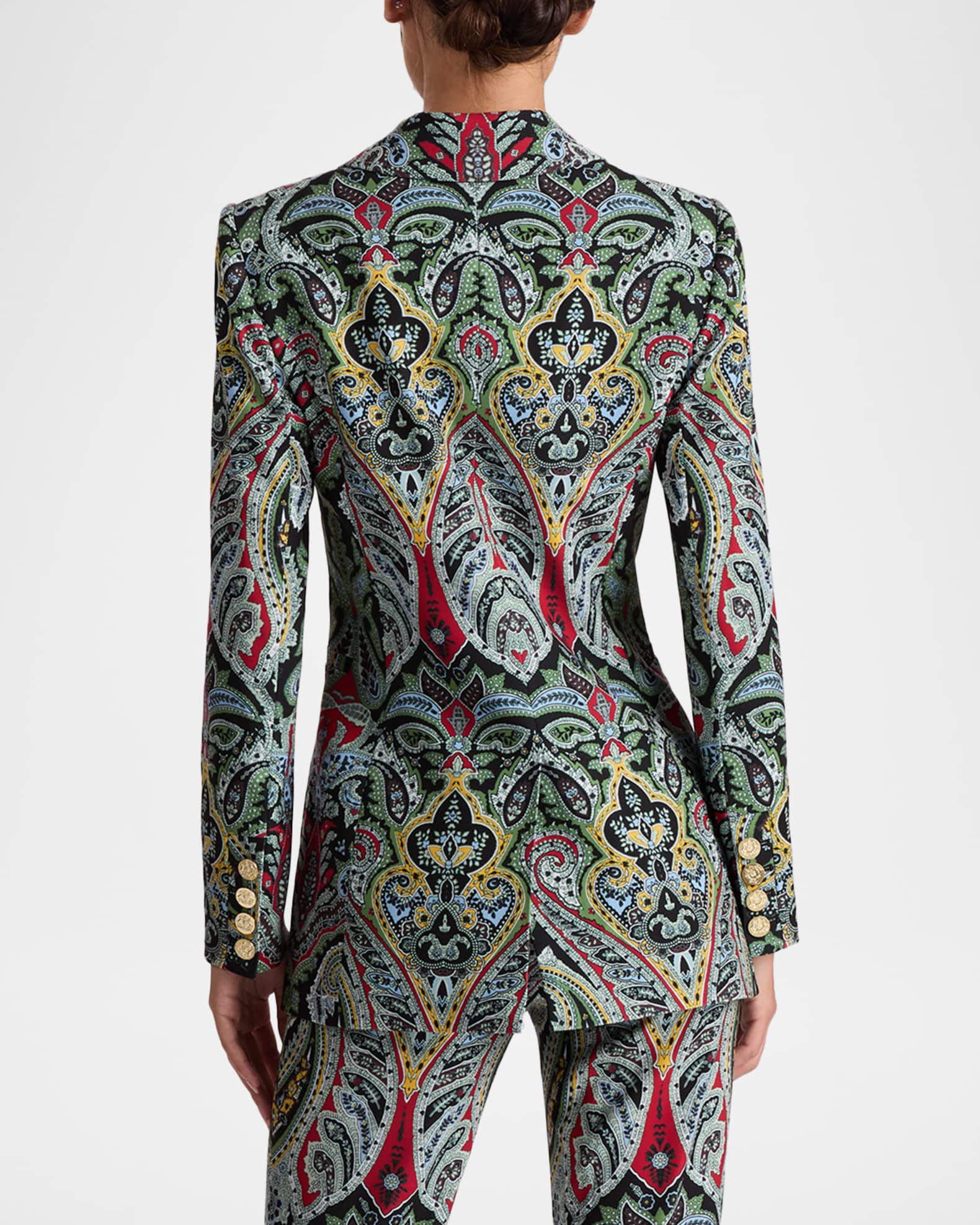 Alice + Olivia Breann Paisley Longline Blazer | Neiman Marcus
