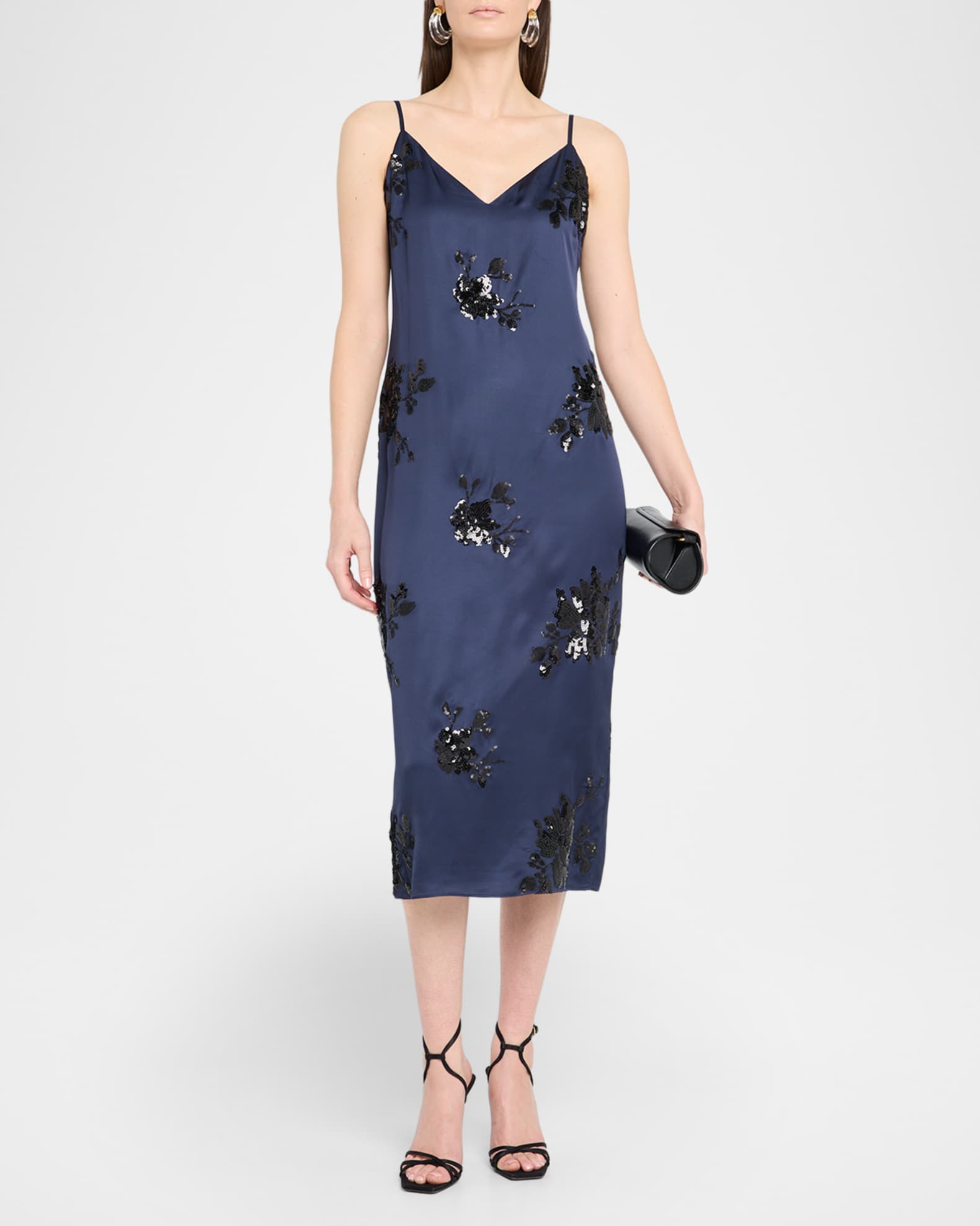 Ramy Brook Shannon Sequined Floral Slip Dress | Neiman Marcus