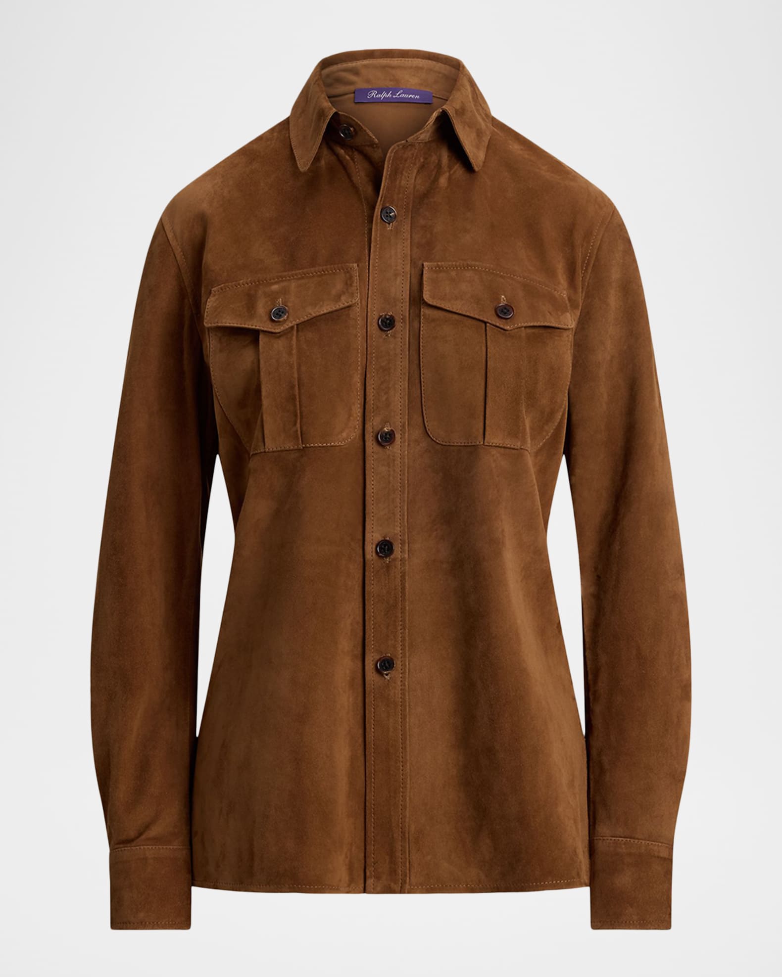 Ralph Lauren Collection Landry Lightweight Suede Overshirt | Neiman Marcus