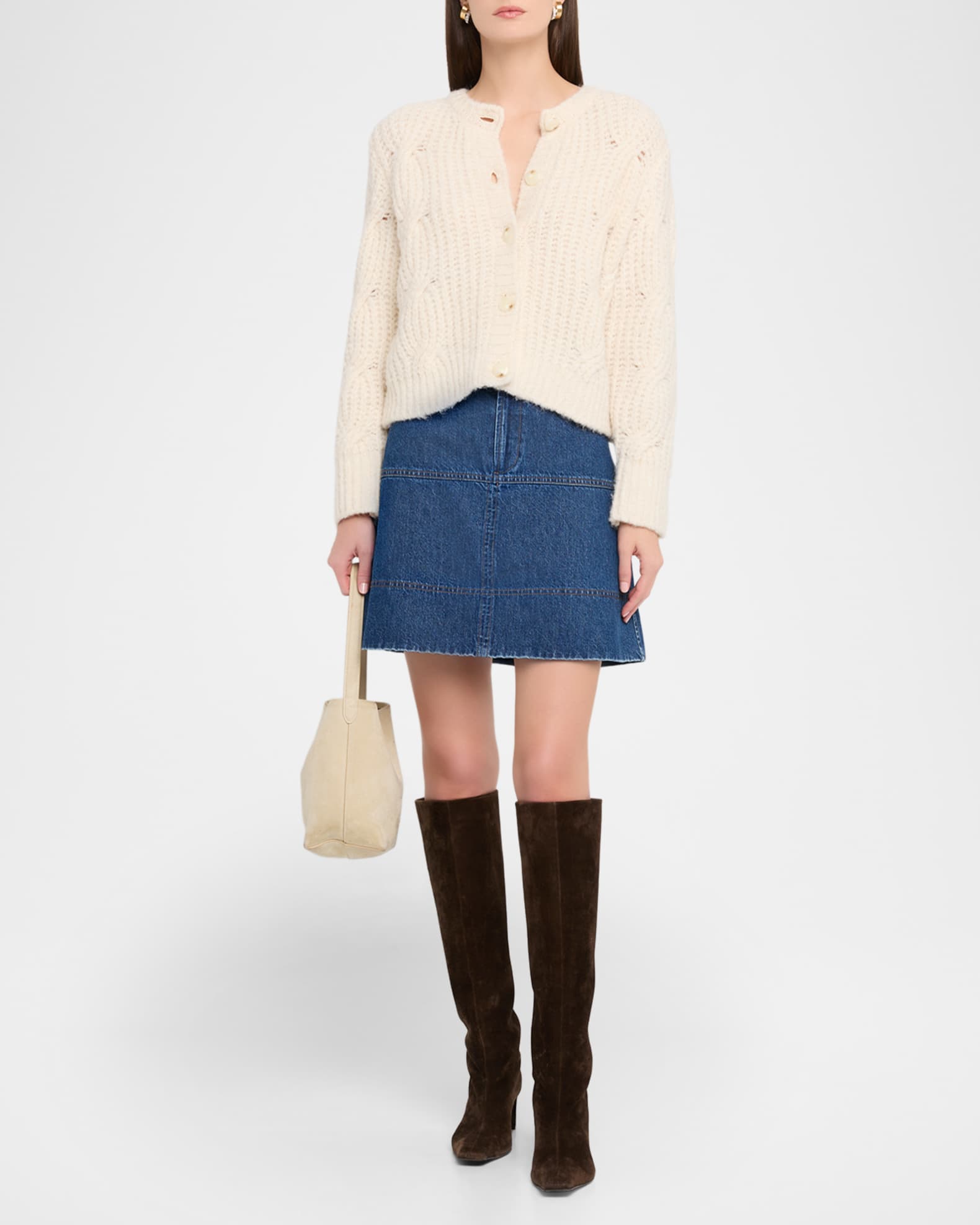 Tanya Taylor Hale Cable-Knit Cardigan | Neiman Marcus