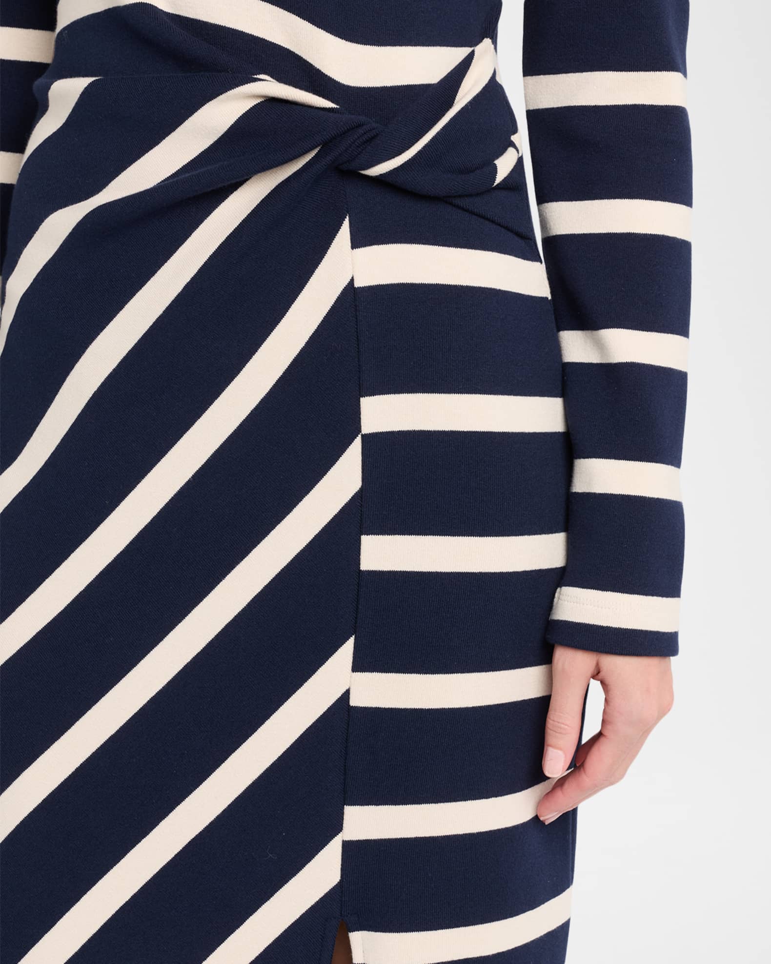 Tanya Taylor Brindy Stripe Turtleneck Midi Dress | Neiman Marcus