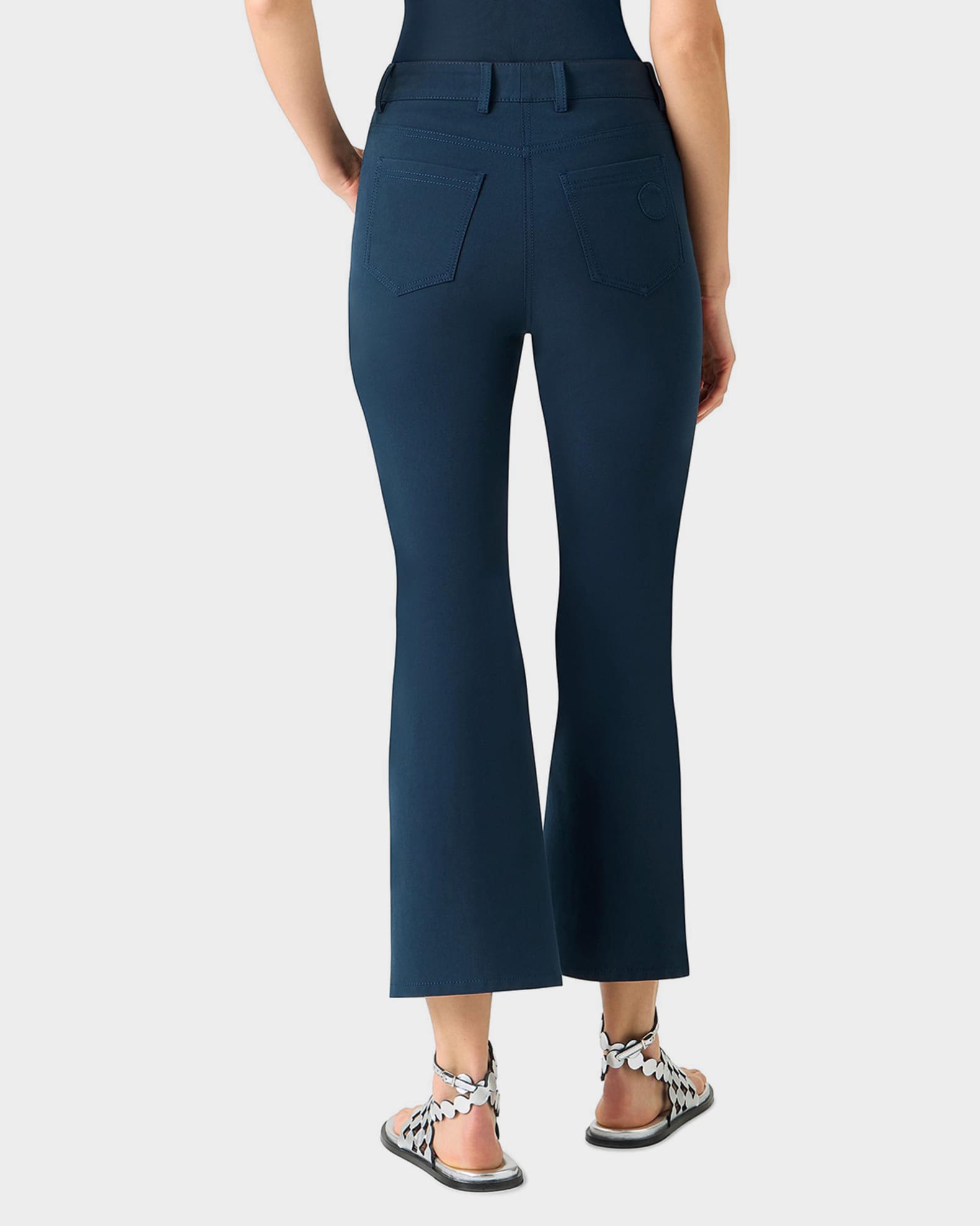 Akris punto Cali Stretch Cotton Kick Flare Pants | Neiman Marcus