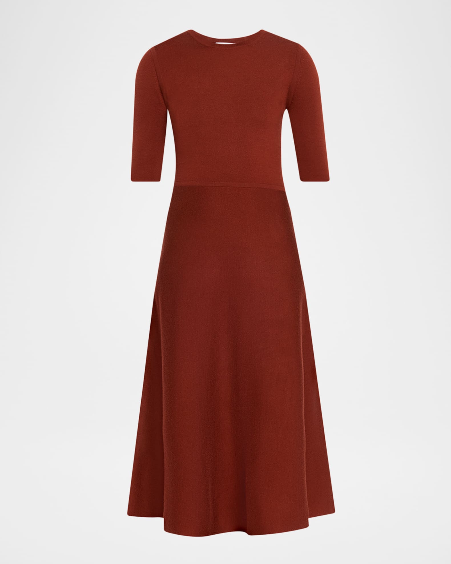 Gabriela Hearst Seymore Wool-Cashmere Short-Sleeve Midi Dress | Neiman ...