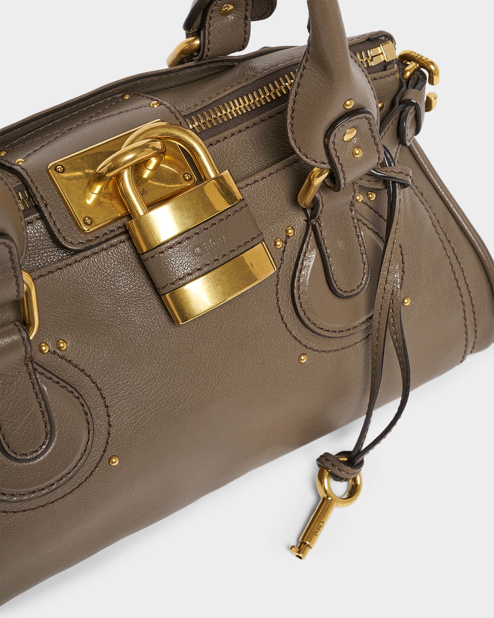 Paddington Padlock Shoulder Bag in Leather | Neiman Marcus