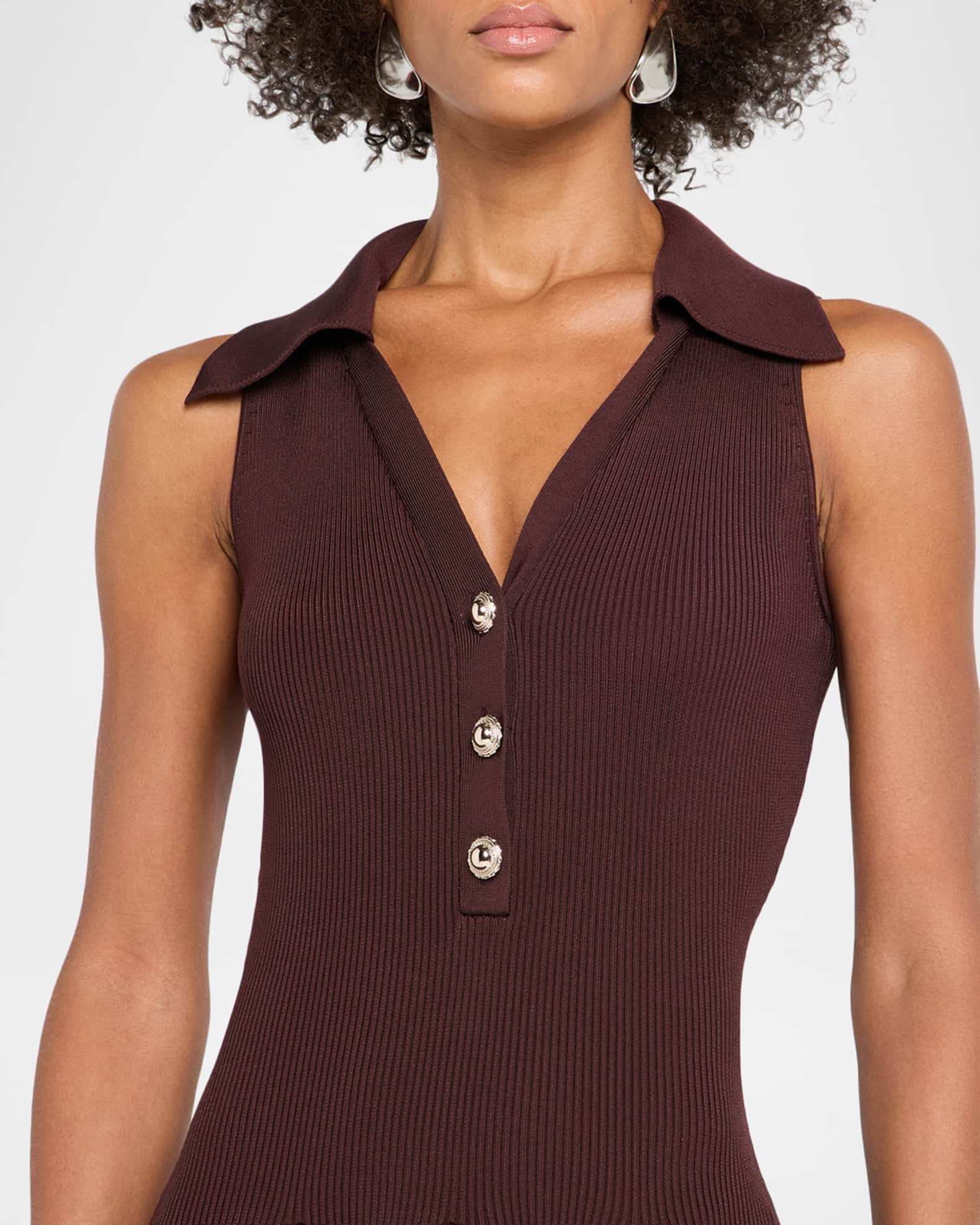 Self-Portrait Ribbed Knit Maxi Dress | Neiman Marcus