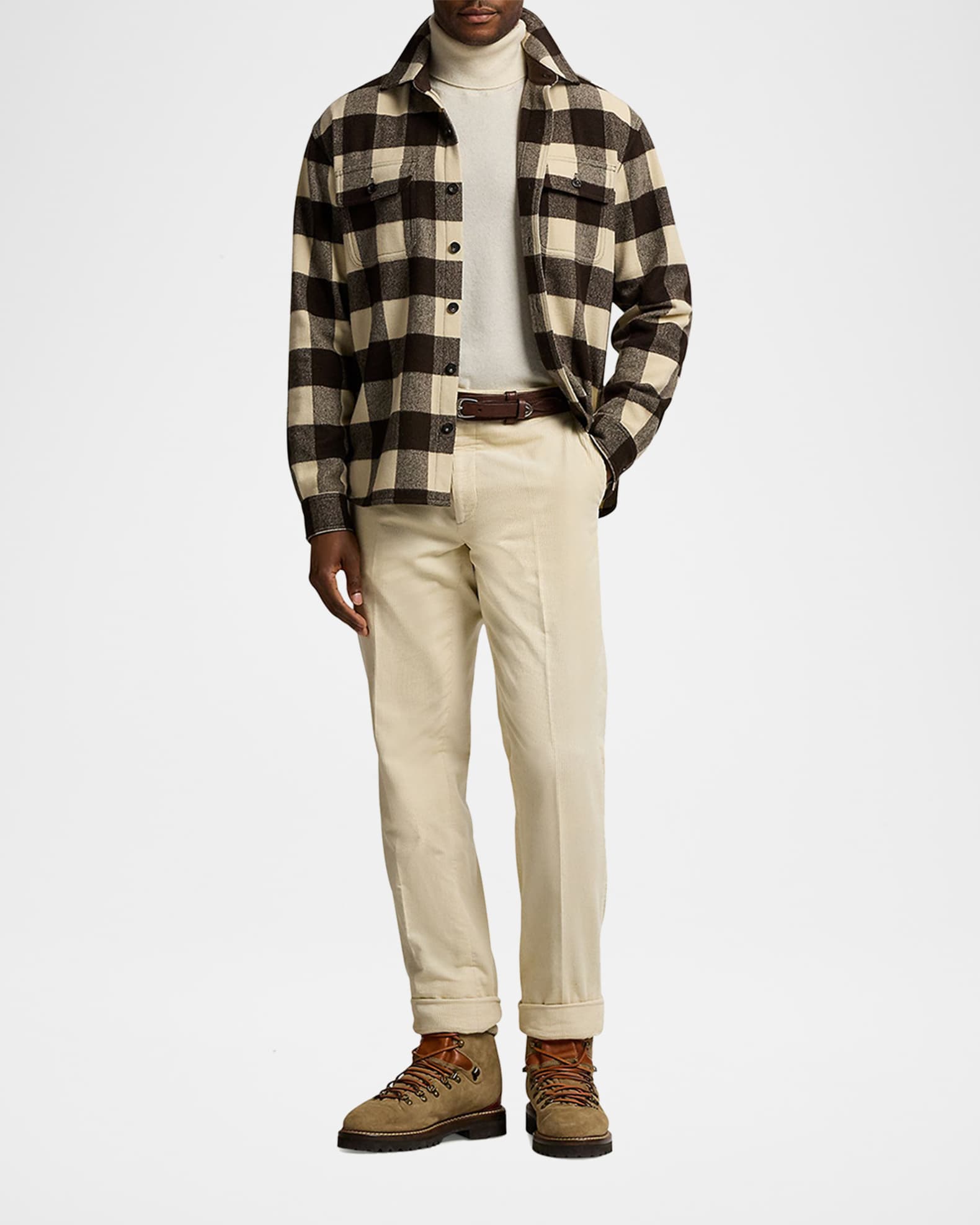 Ralph Lauren Purple Label Men's Merino Wool Maxi-Check Overshirt ...