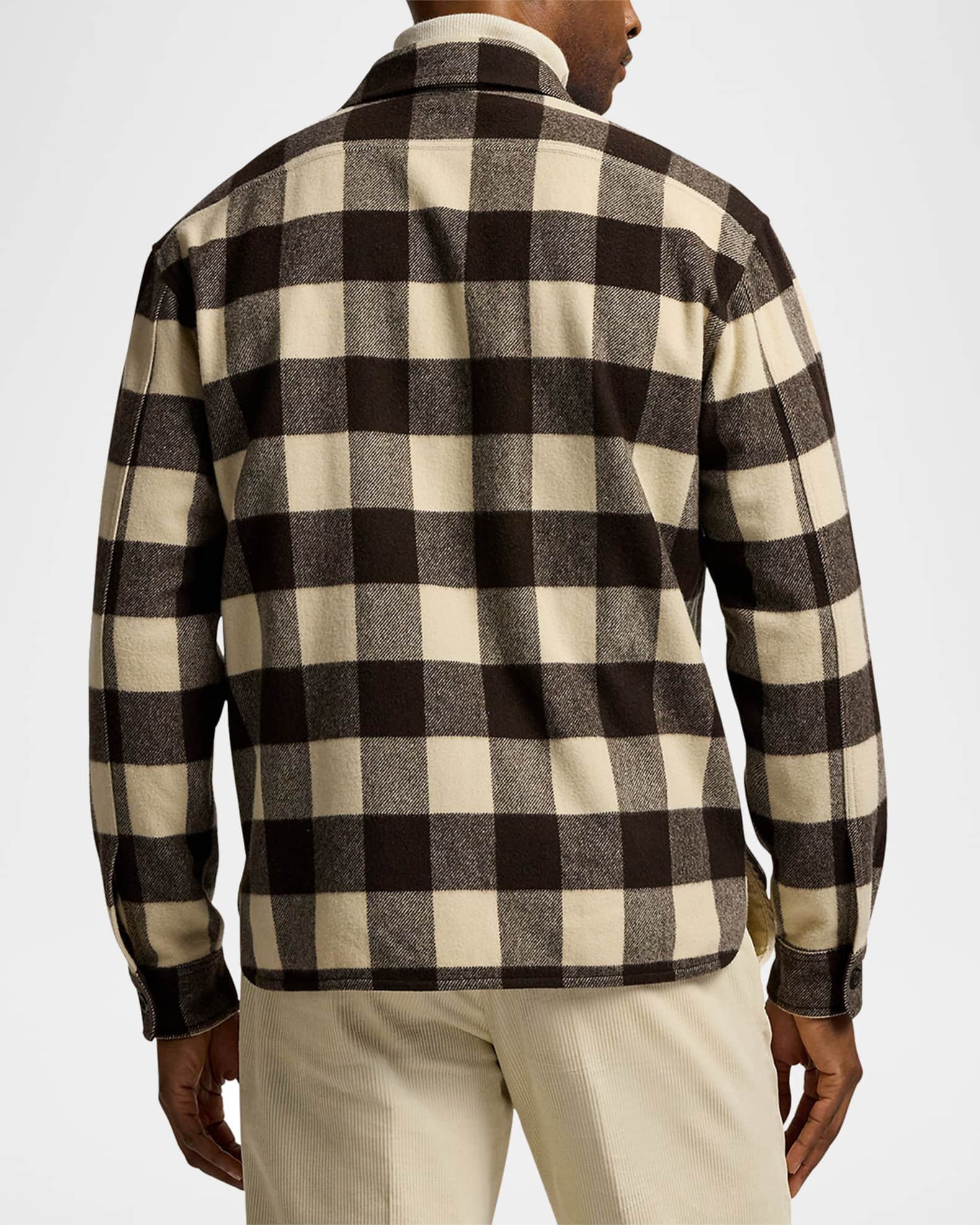 Ralph Lauren Purple Label Men's Merino Wool Maxi-Check Overshirt ...