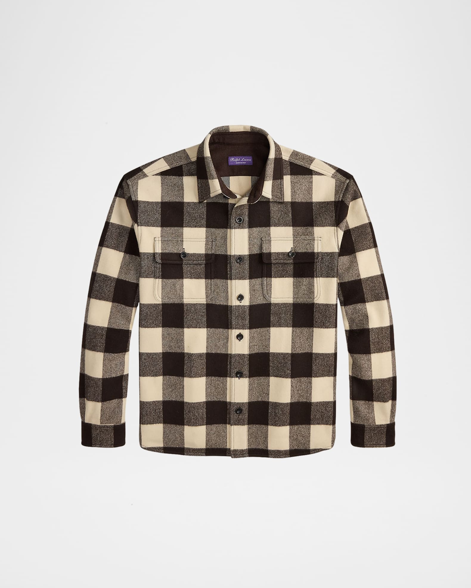 Ralph Lauren Purple Label Men's Merino Wool Maxi-Check Overshirt ...