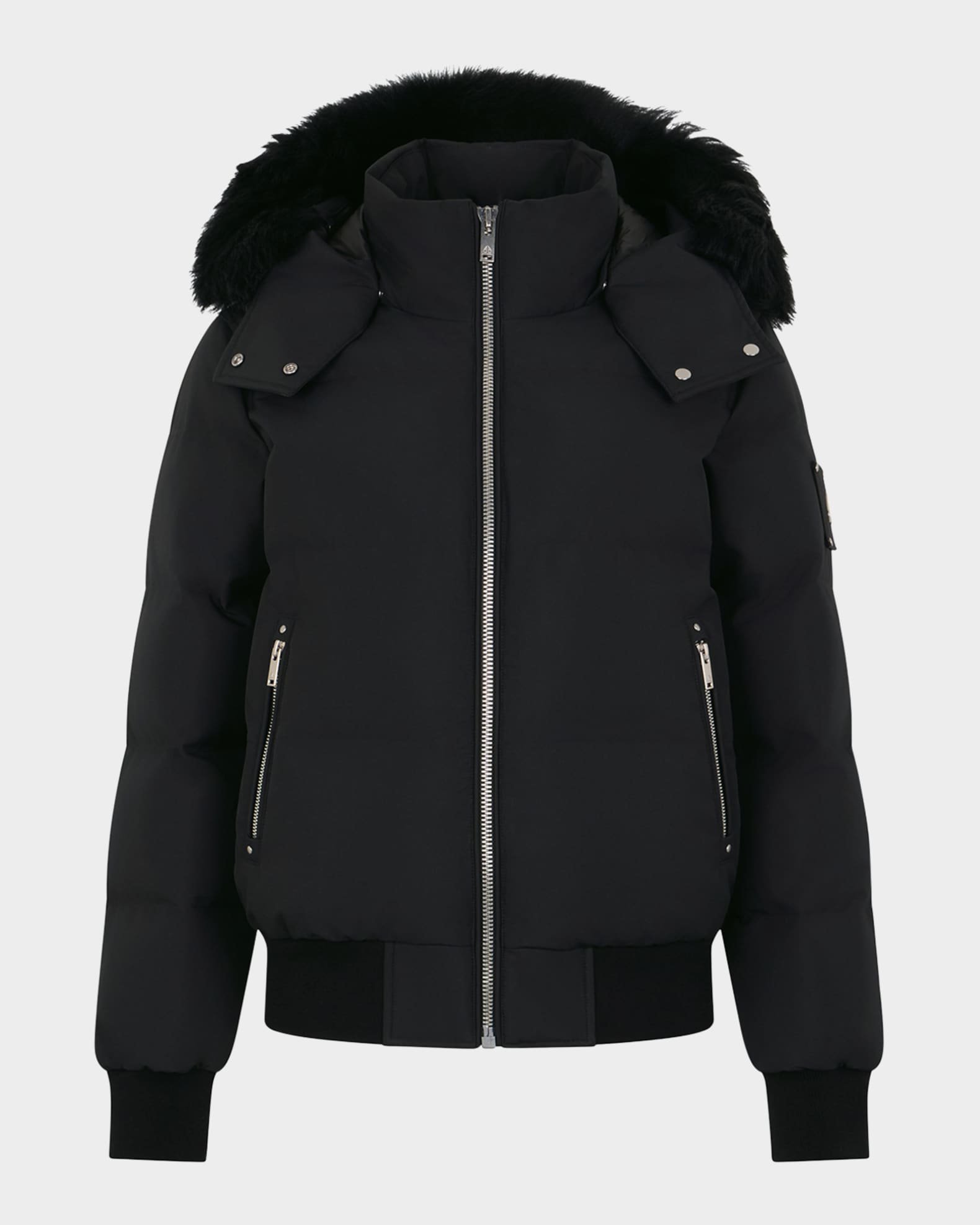 Moose Knuckles Cloud Down Bomber Jacket with Shearling Trim | Neiman Marcus