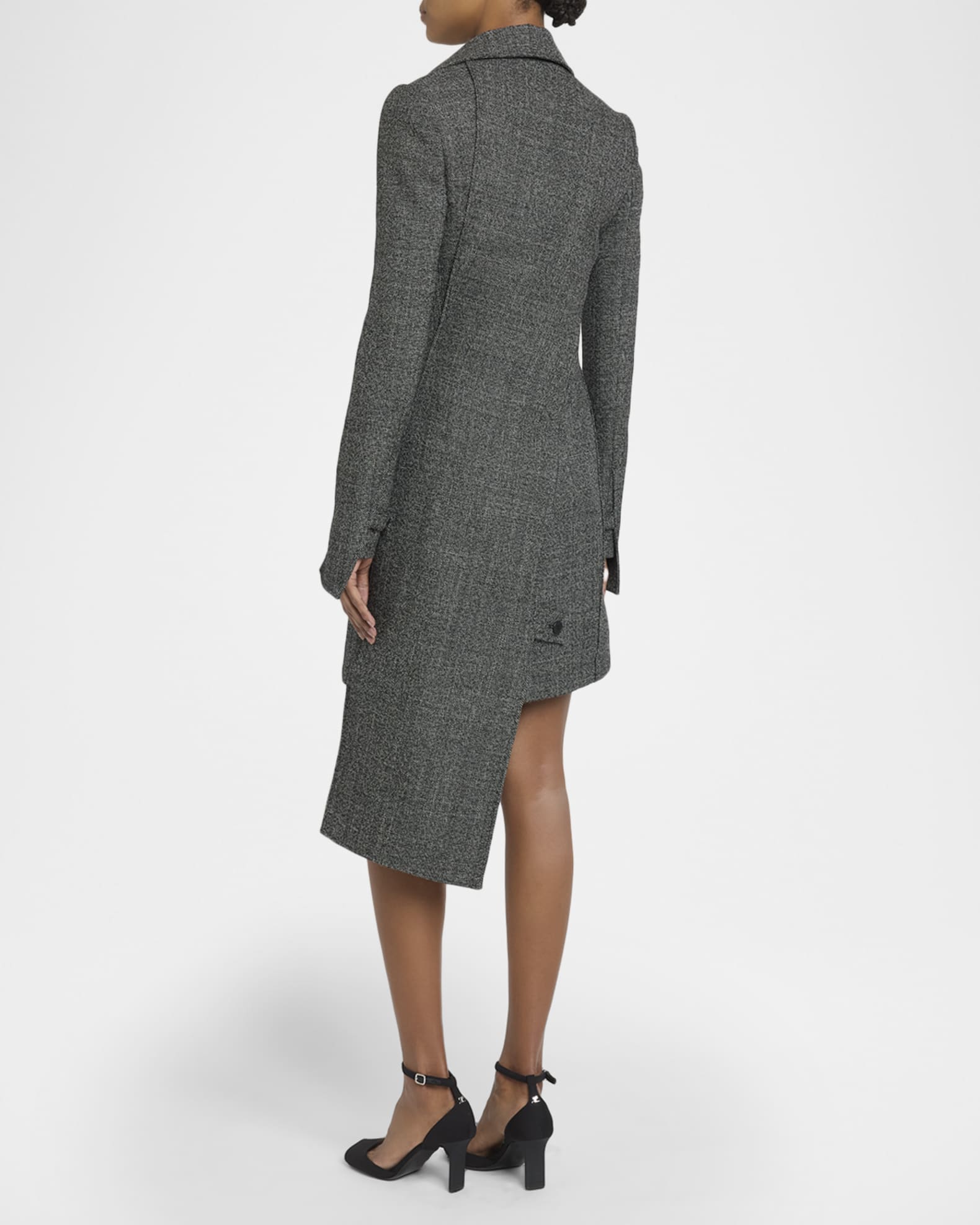 Courreges Asymmetric Buttoned Caviar Wool Peacoat | Neiman Marcus