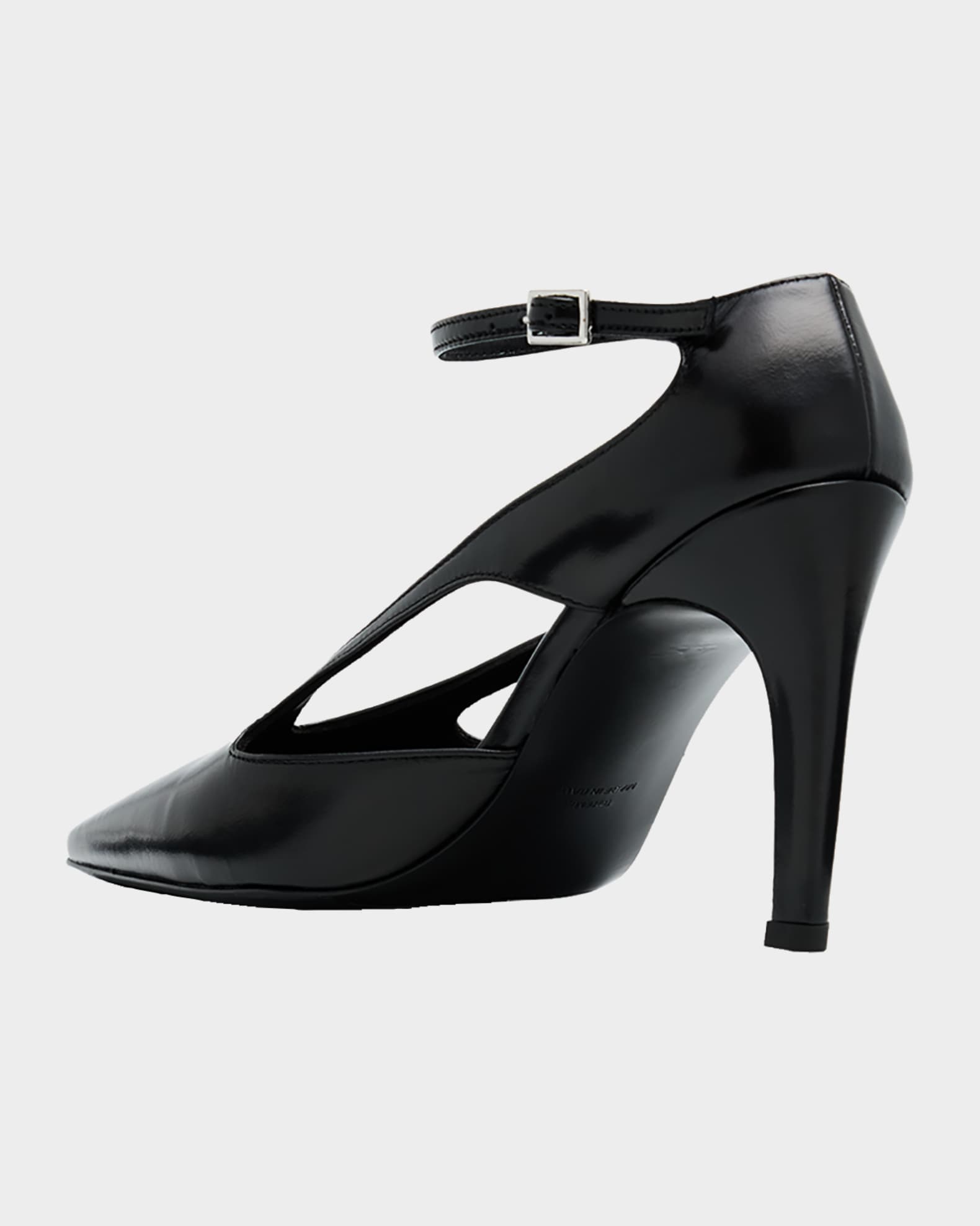 Toteme Cutout Leather Pointed-Toe Pumps | Neiman Marcus