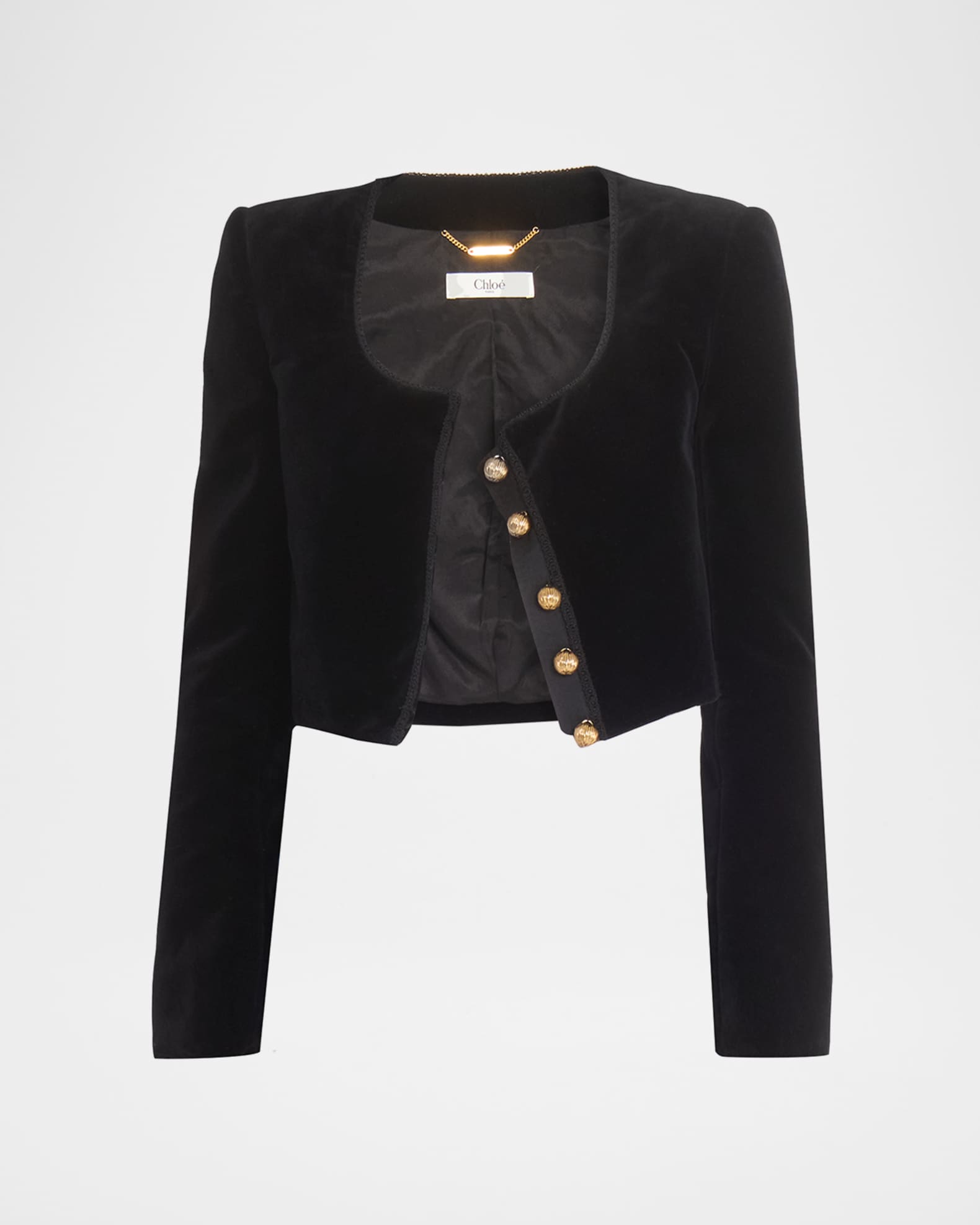 Chloe Velvet Cropped Top Coat | Neiman Marcus