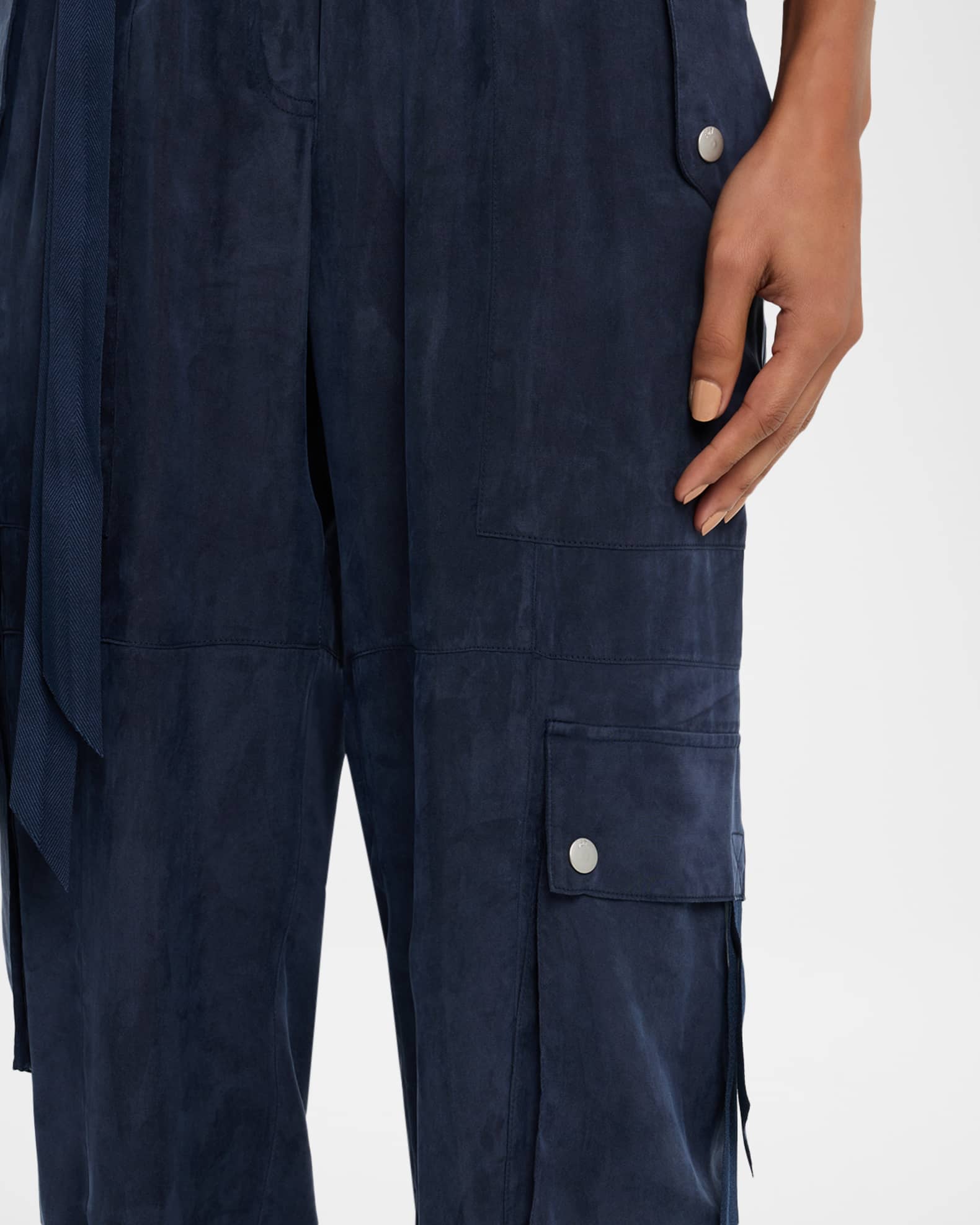 Cinq a Sept Harmony Washed Twill Parachute Pants | Neiman Marcus