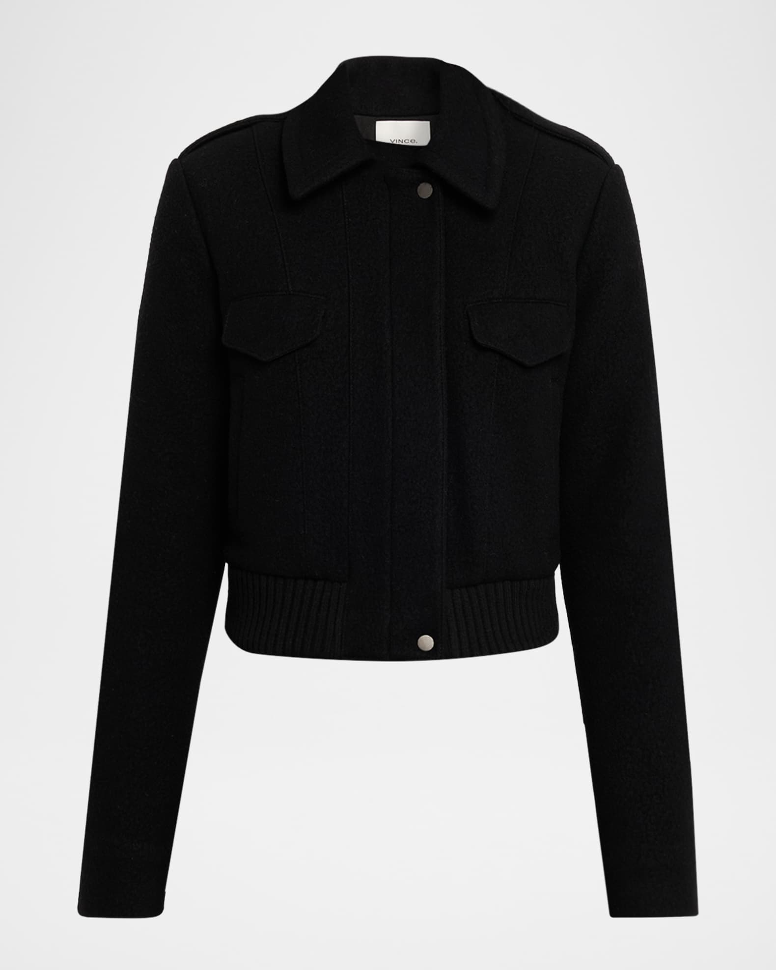 Vince Cropped Wool-Blend Jacket | Neiman Marcus