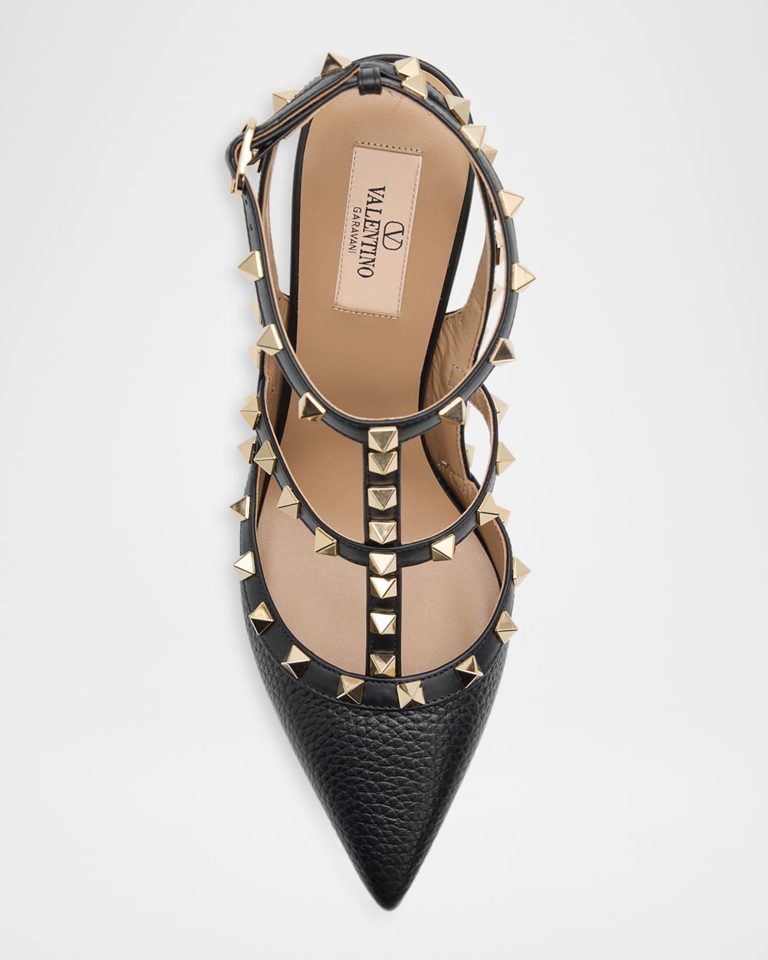 Valentino Garavani 100mm Rockstud Leather Ankle-Strap Pumps | Neiman Marcus