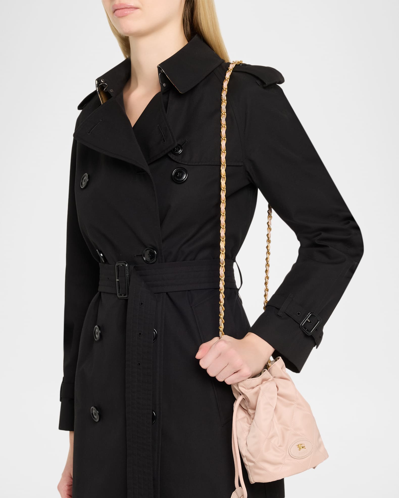 Burberry Horseshoe Quilted Nylon Pouch Bag | Neiman Marcus