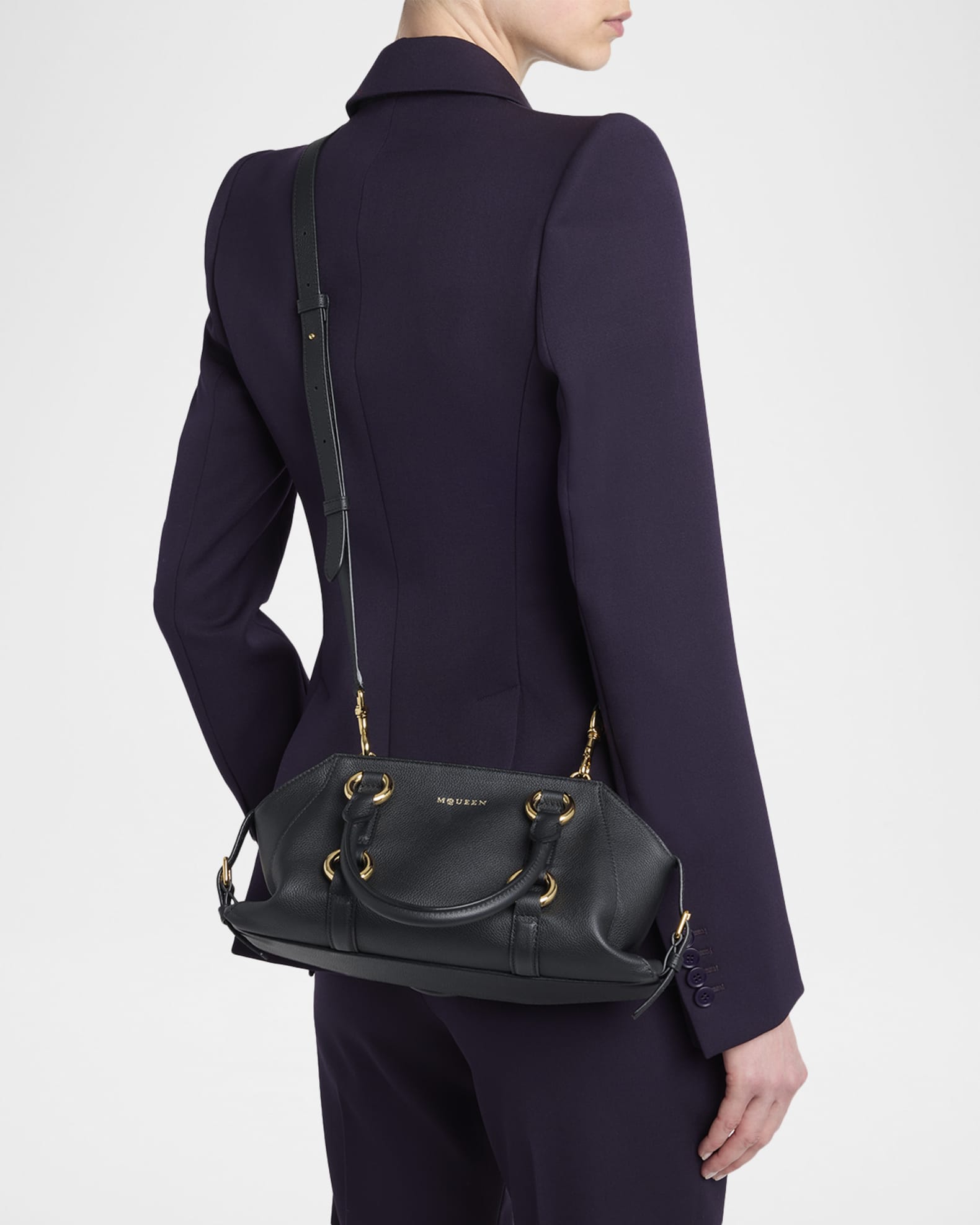 McQueen Farringdon Small Elongated Calf Leather Crossbody Bag | Neiman ...