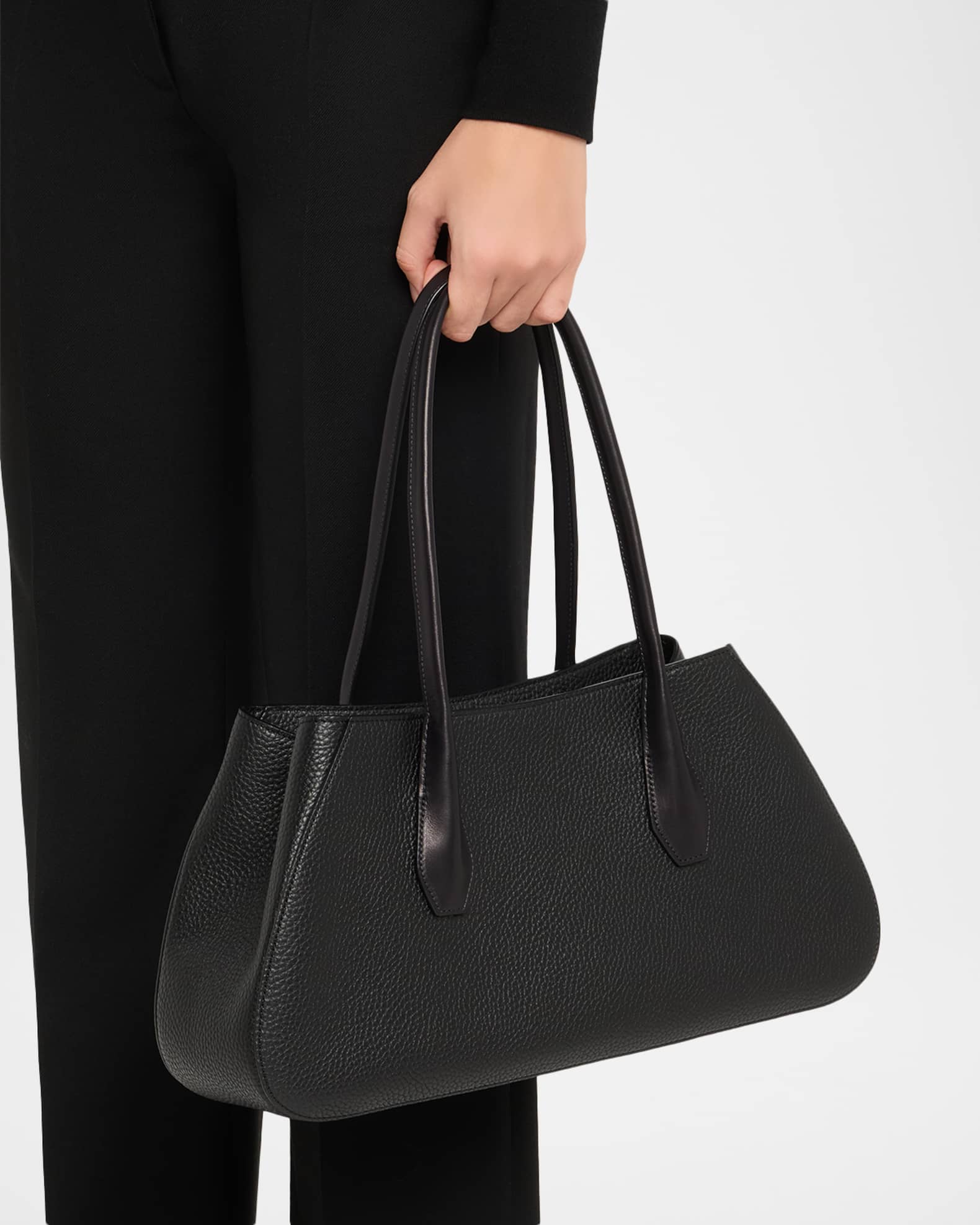 THE ROW Alger Geometric Shoulder Bag in Leather | Neiman Marcus