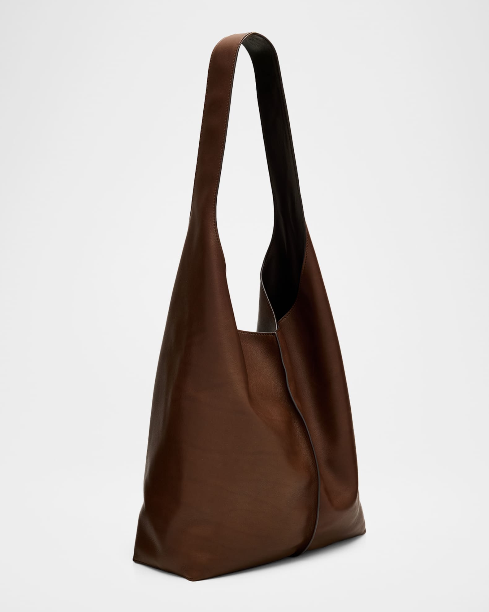 THE ROW Bindle Stitch Shoulder Bag in Saddle Leather | Neiman Marcus