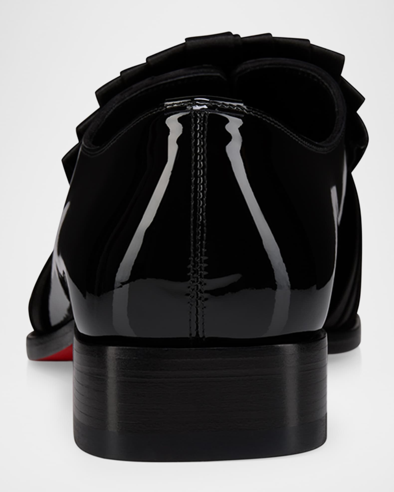 Christian Louboutin Men's Rahul Patent Leather & Pleated Satin Loafers ...