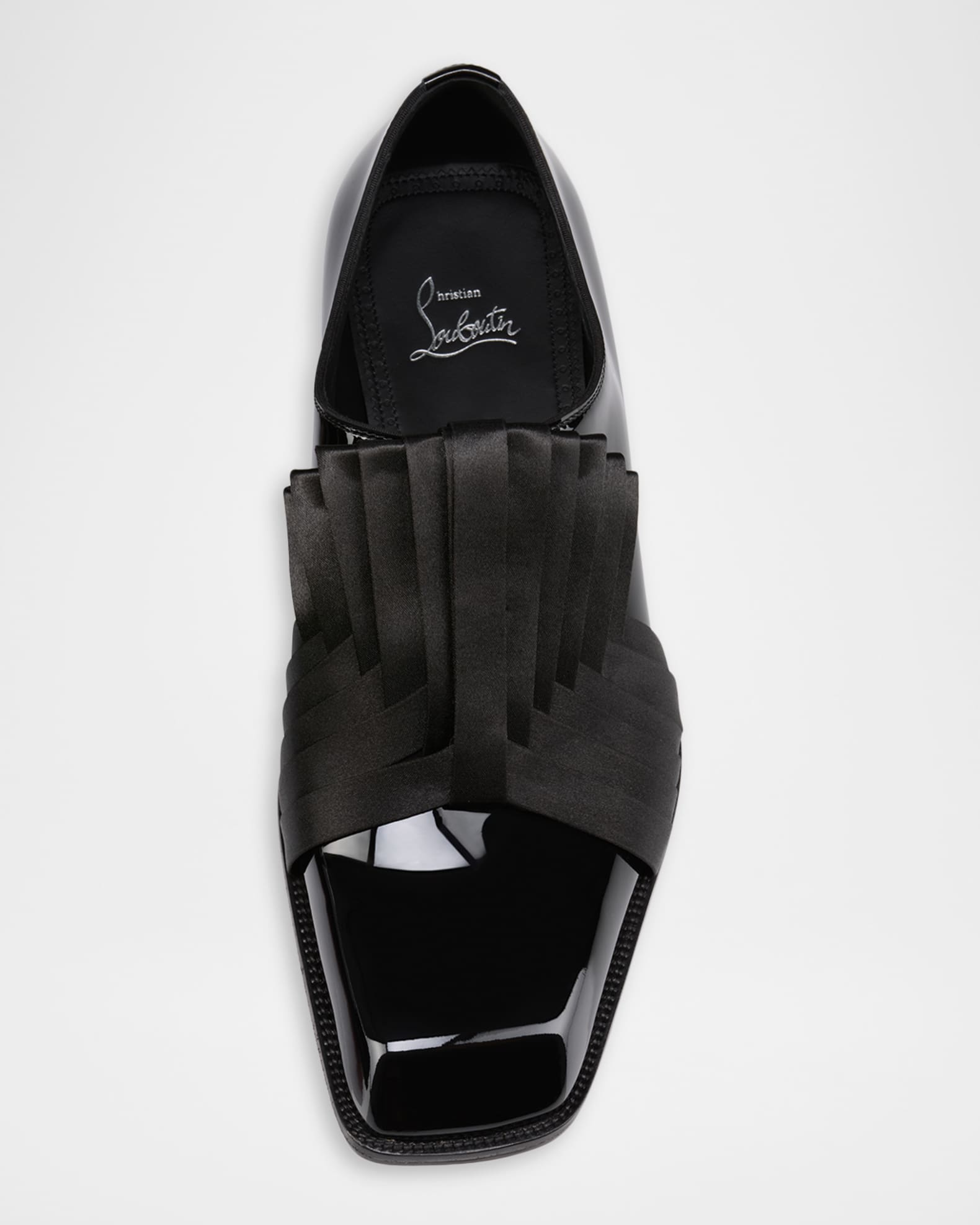 Christian Louboutin Men's Rahul Patent Leather & Pleated Satin Loafers ...