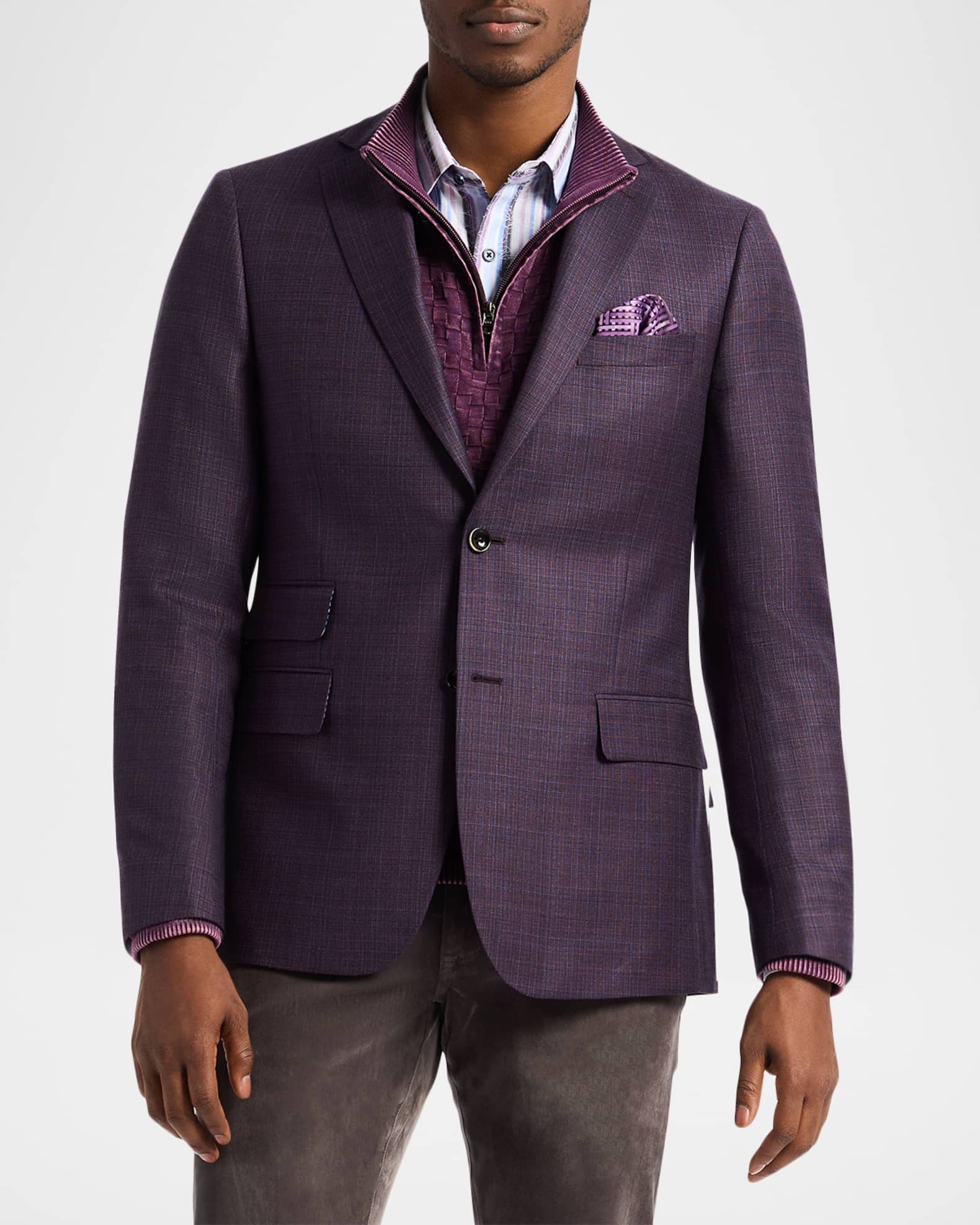 Robert Graham Men's Woodson Tailored Fit Two-Button Blazer | Neiman Marcus
