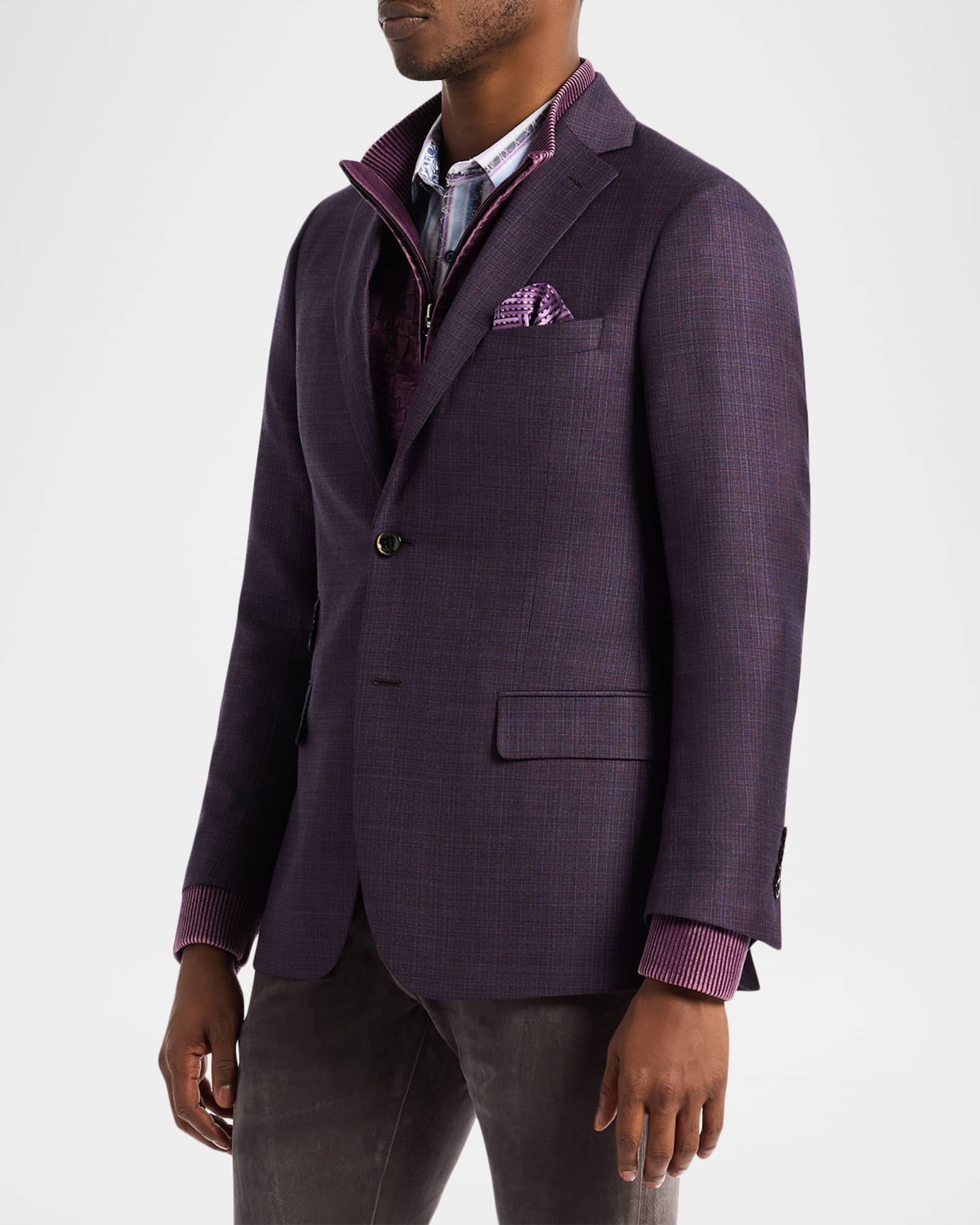 Robert Graham Men's Woodson Tailored Fit Two-Button Blazer | Neiman Marcus