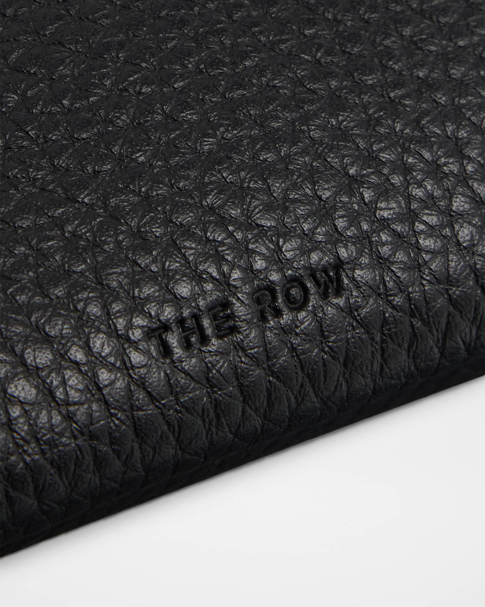 THE ROW Agnes Pebble Leather Zip Clutch | Neiman Marcus