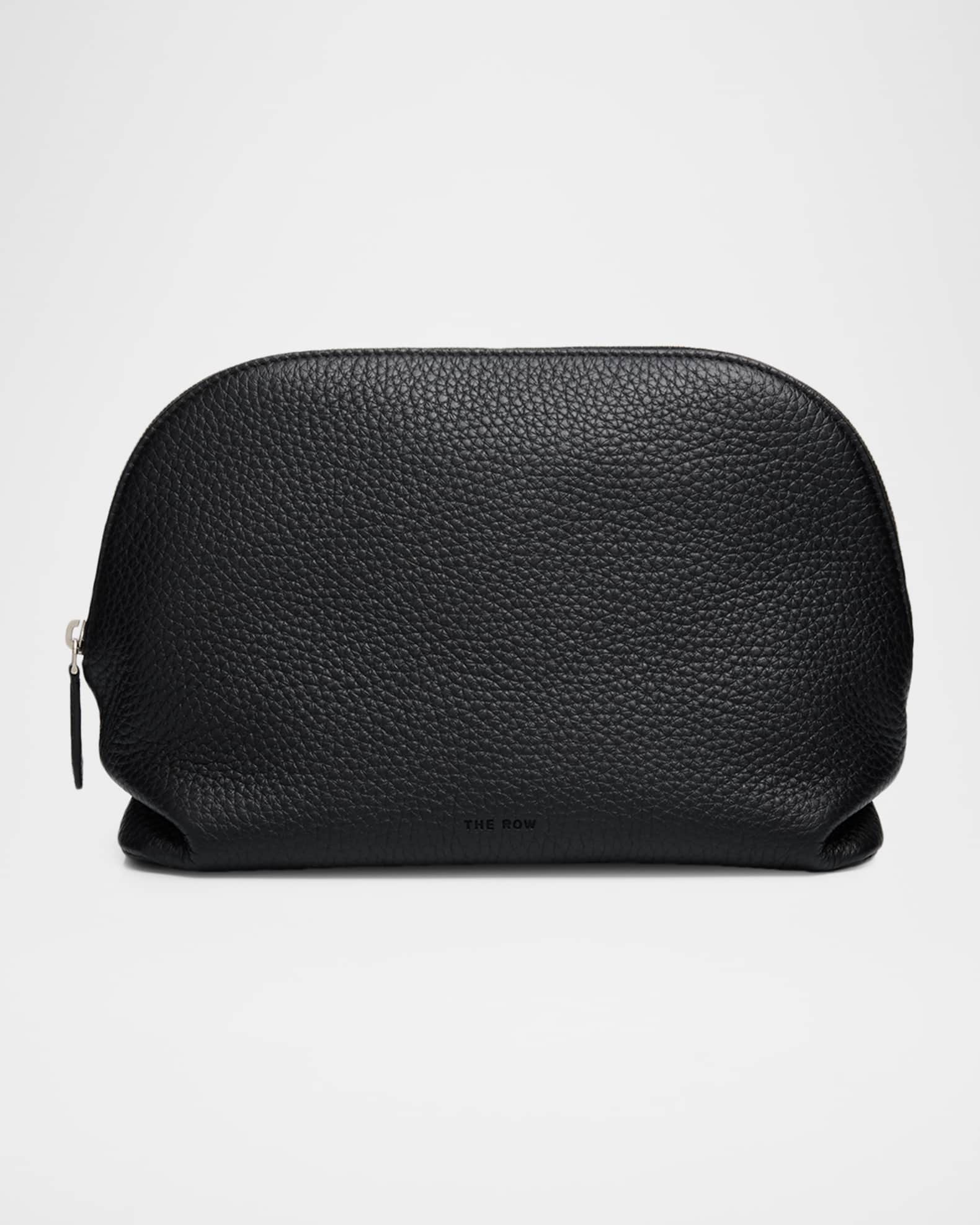 THE ROW Agnes Pebble Leather Zip Clutch | Neiman Marcus