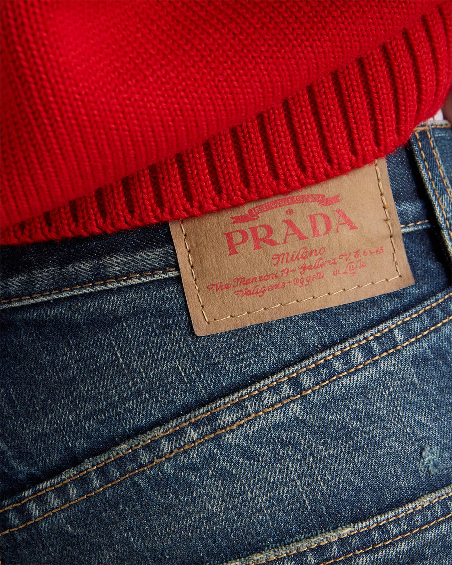 Prada Five-Pocket Washed Denim Jeans | Neiman Marcus