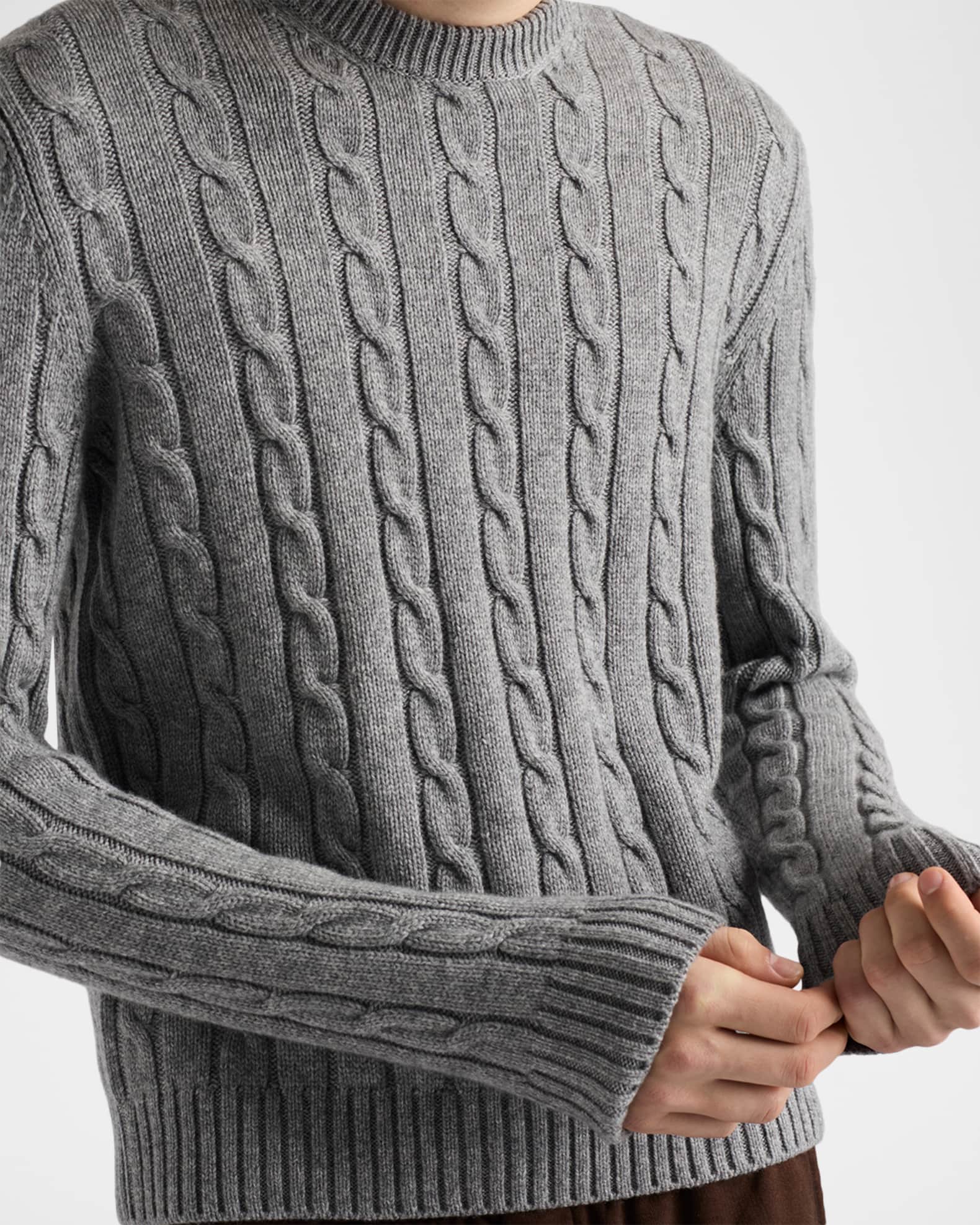 Prada Men's Cashmere Crew-Neck Sweater | Neiman Marcus